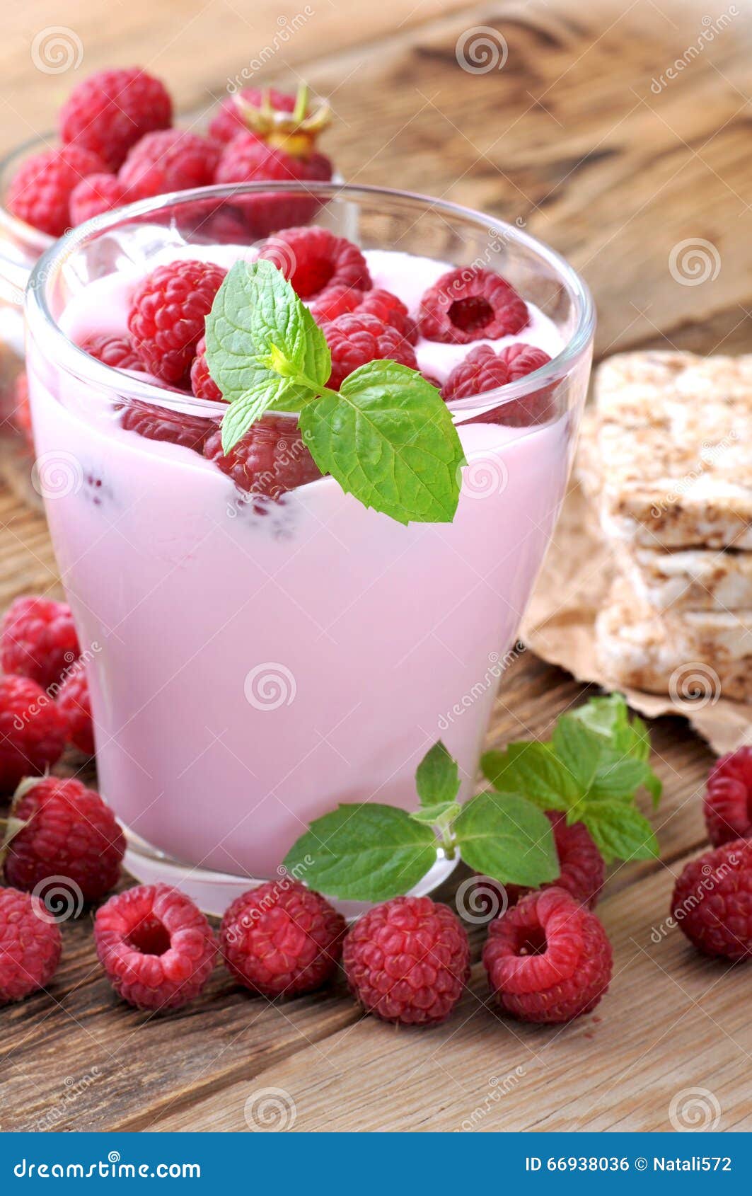 Fresh Yougurt with Raspberry. Stock Photo - Image of cereal, cream ...