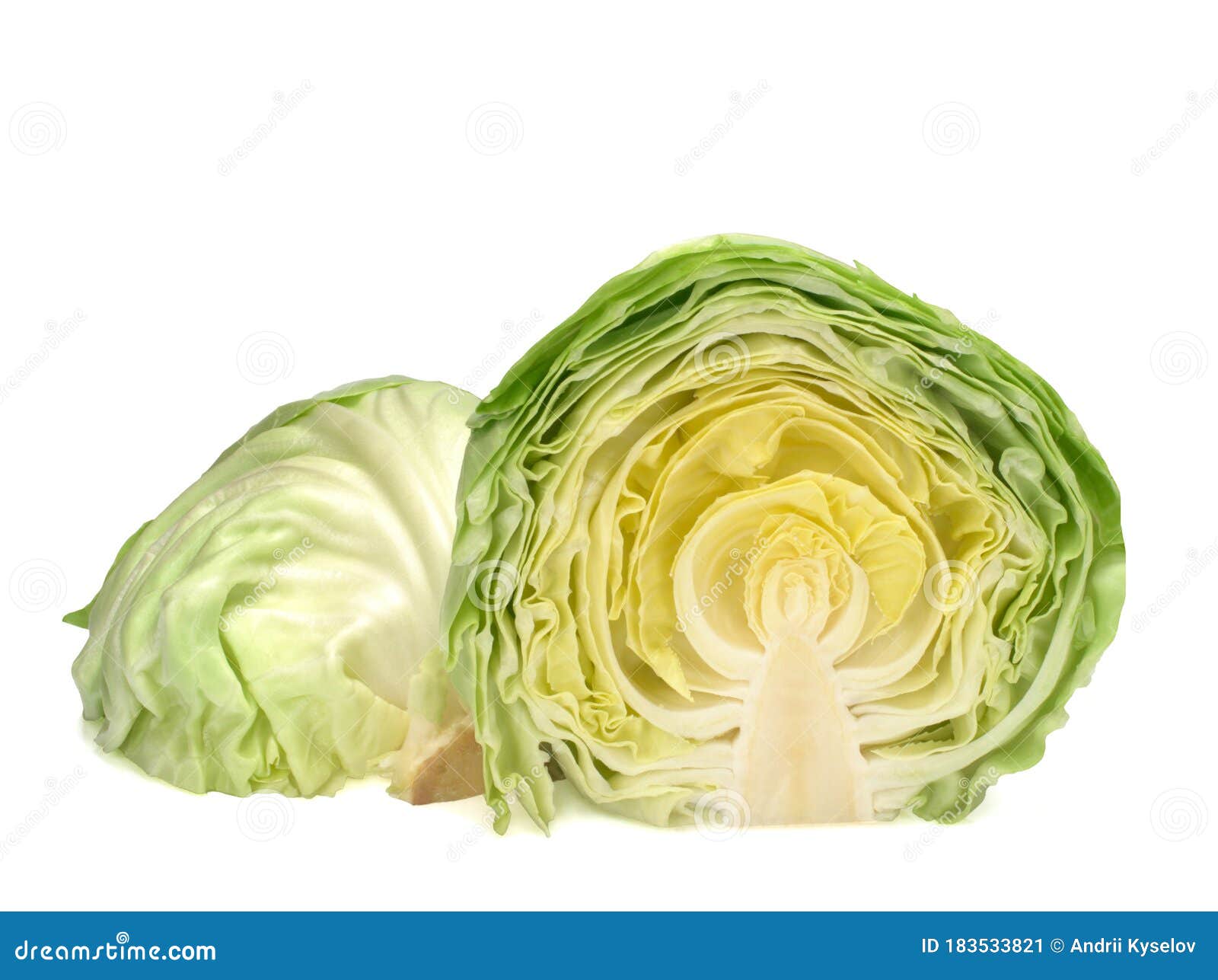 Fresh Young Cabbage Isolated on White Stock Image - Image of food ...