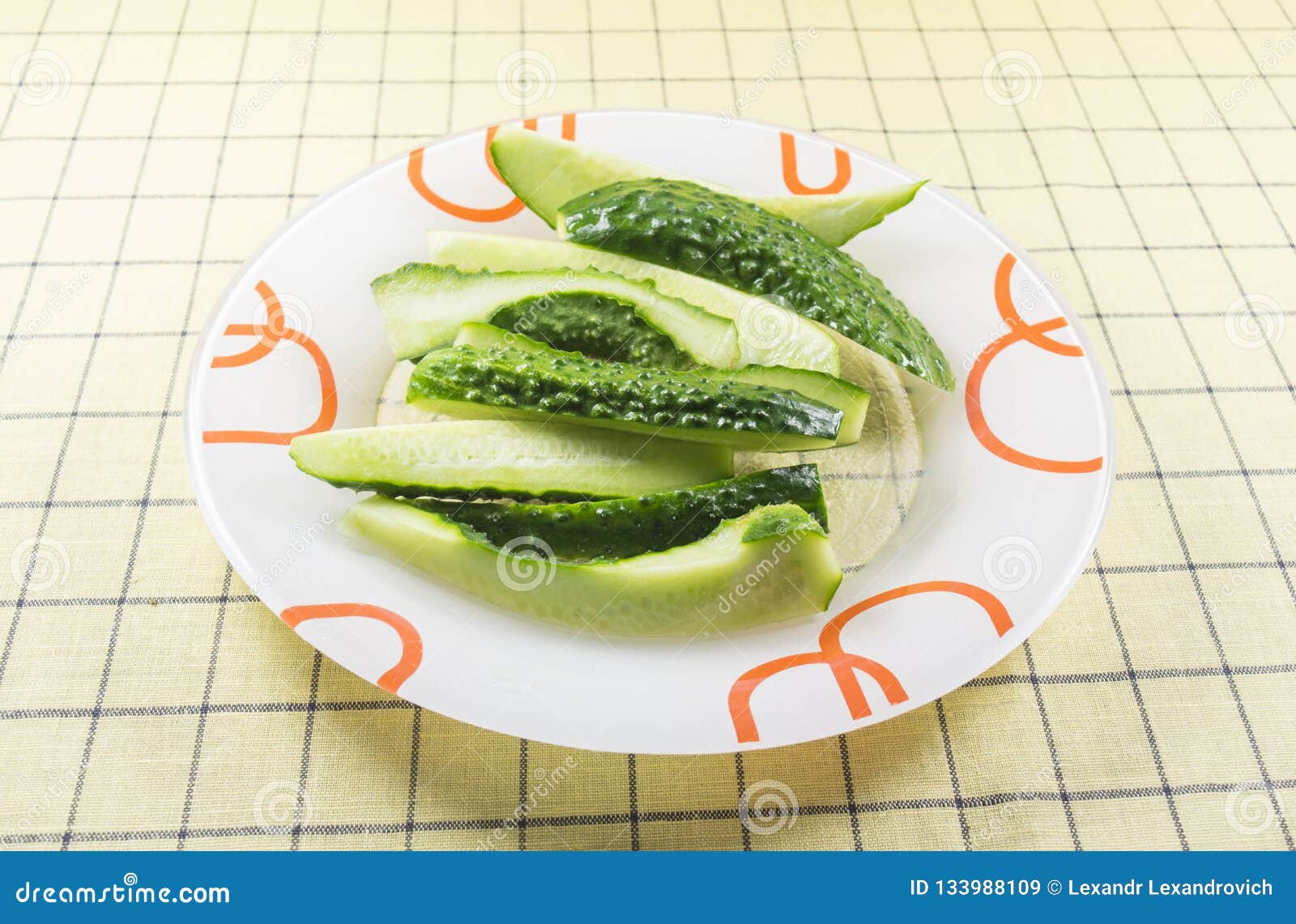 Fresh Cucumbers on the Plate Stock Image - Image of appetite, juicy ...