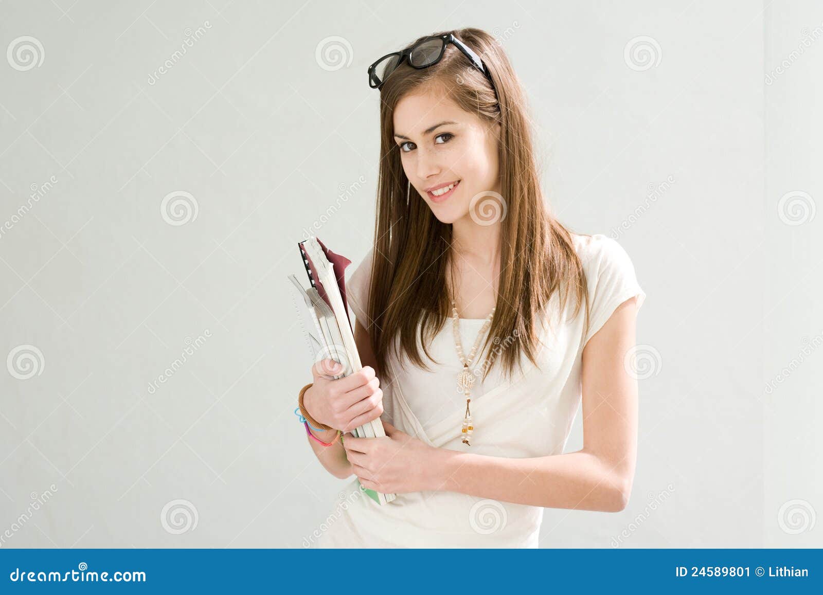 Fresh young student girl. stock image. Image of confident - 24589801