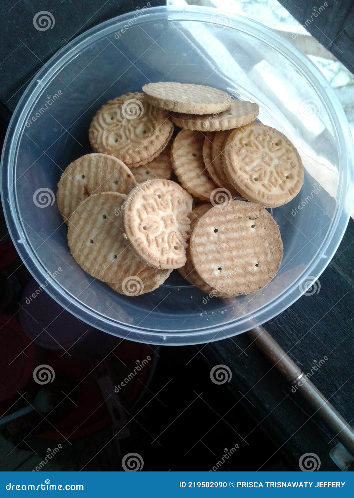 Fresh Yummy Cookies in the Plastic Box Stock Photo - Image of plastic ...