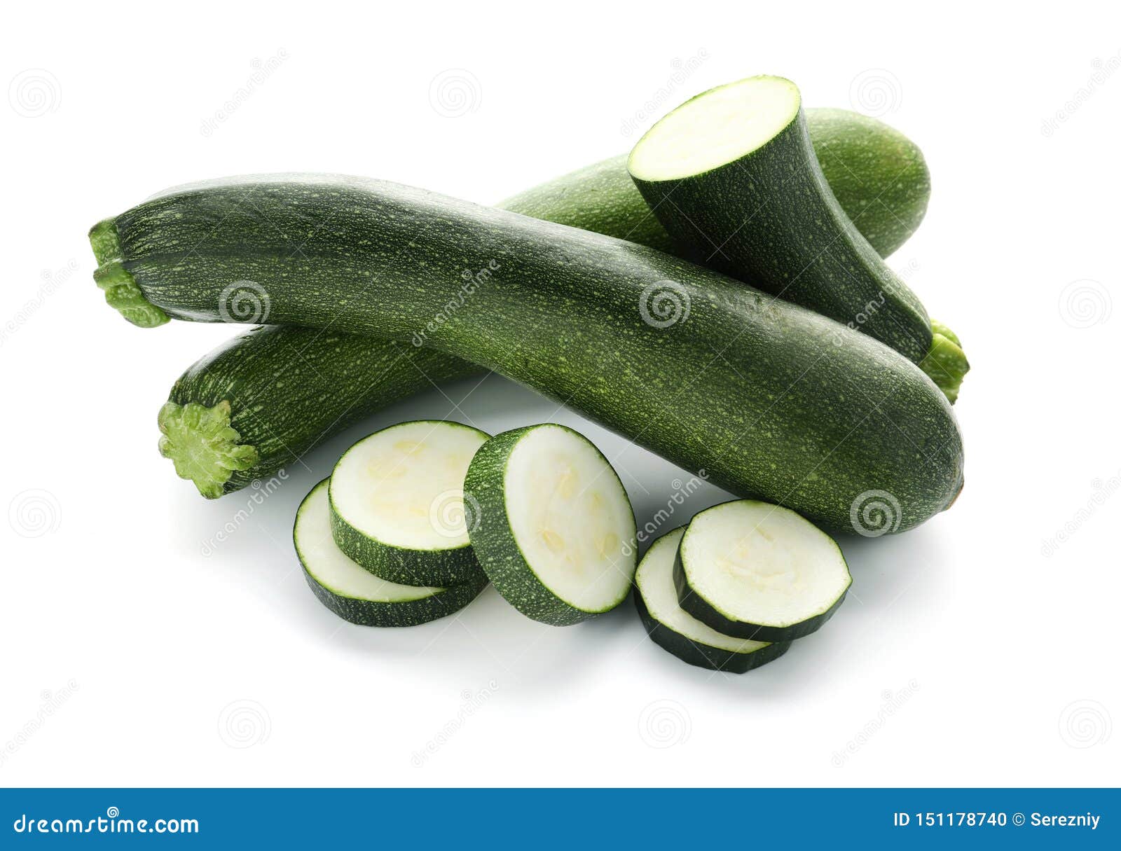 Fresh Zucchini on White Background Stock Photo - Image of culinary ...
