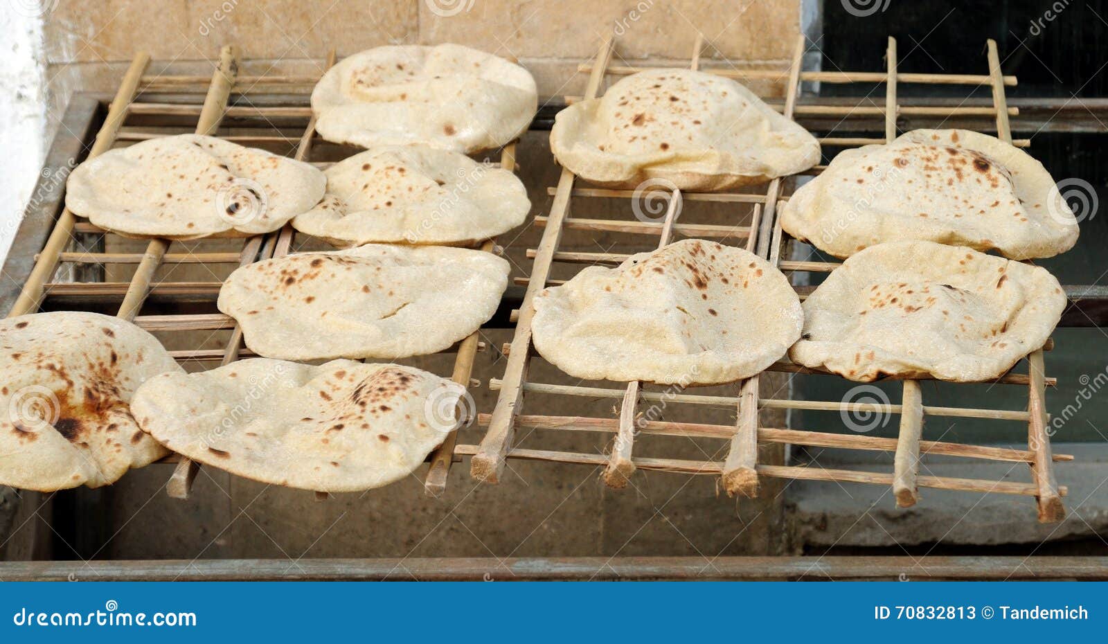 Freshly Baked Arabic Bread. Bakery in Egypt Stock Image - Image of ...