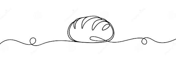 Freshly Baked Bread Continuous One Line Drawing Stock Vector ...