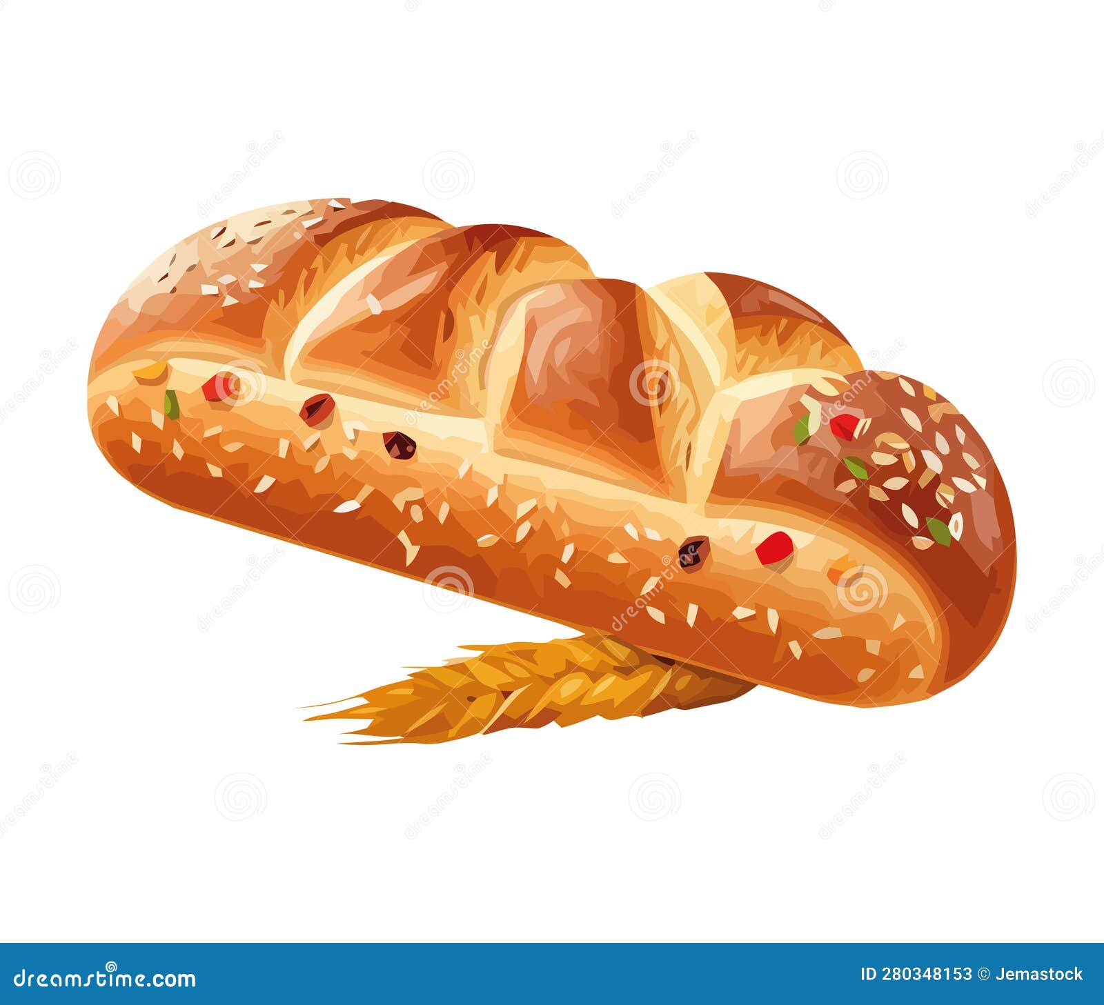 Freshly Baked Bread, Illustration Icon Design Stock Vector ...
