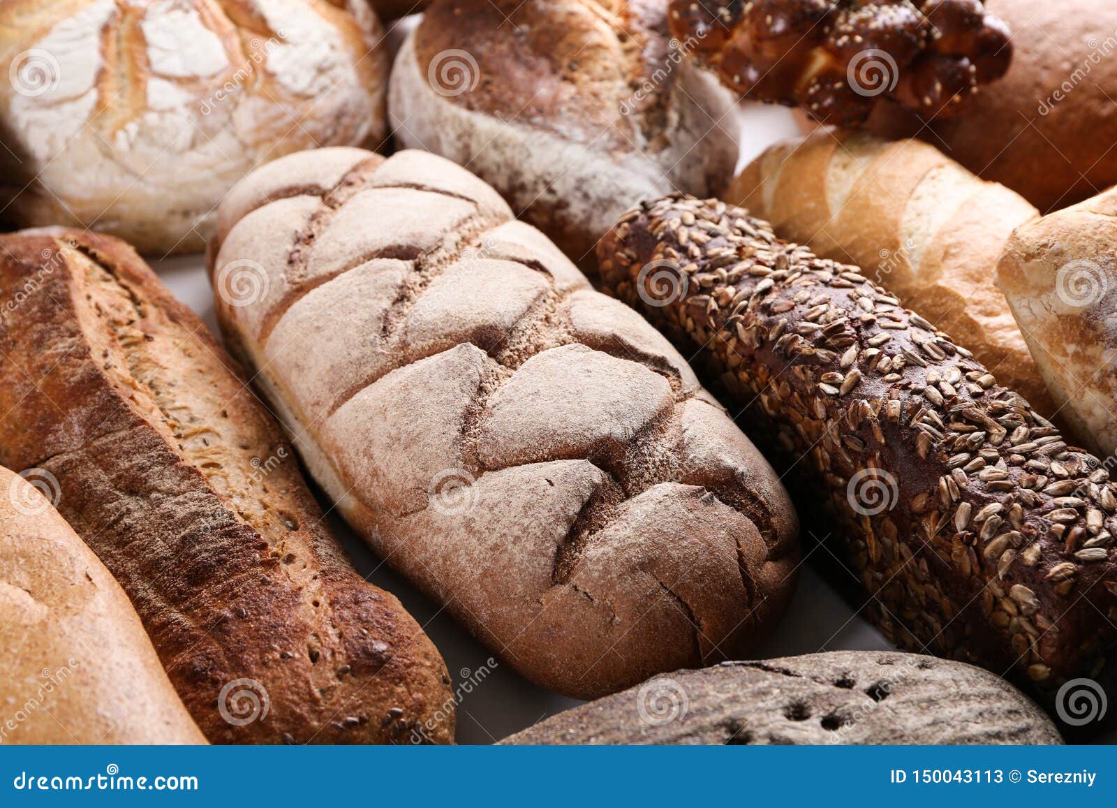 Freshly Baked Bread Products, Closeup Stock Image - Image of fresh ...