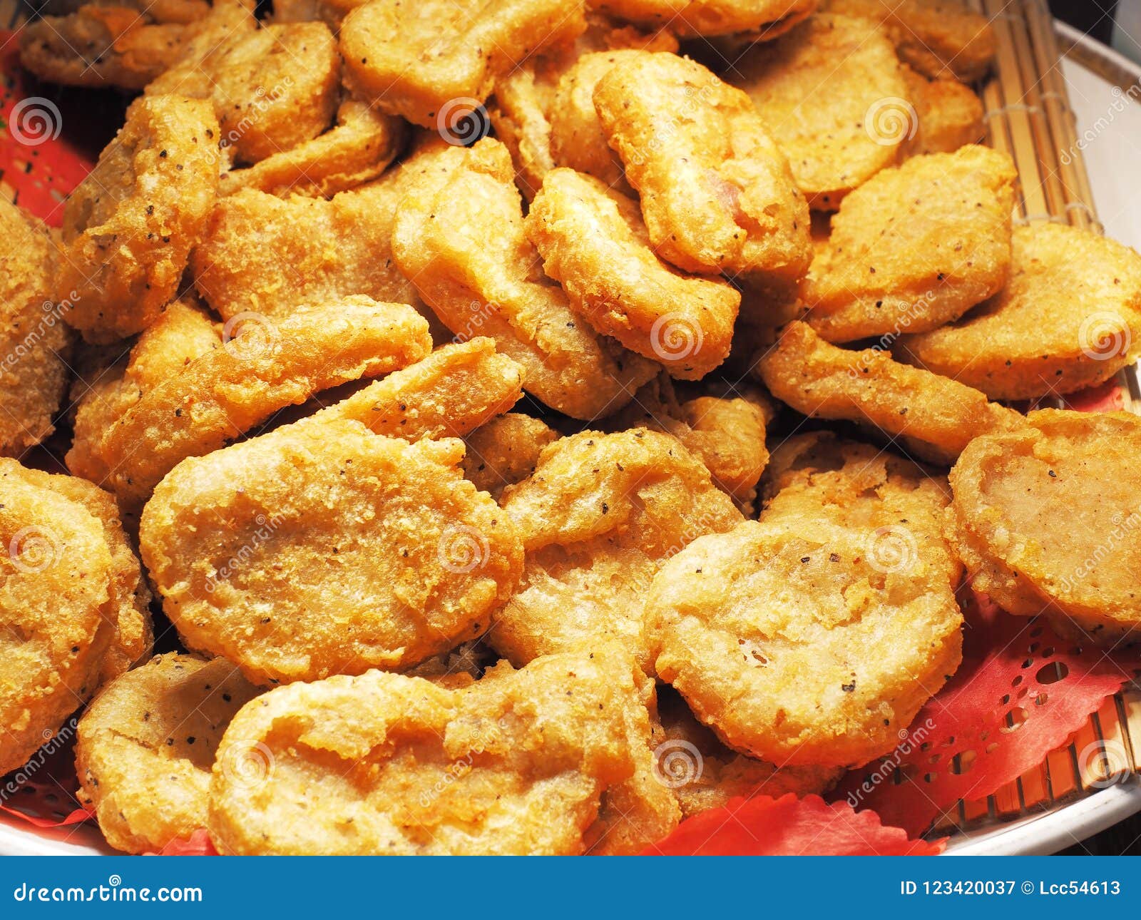 Freshly Baked BreadFried Chicken Nuggets Stock Image - Image of coated ...