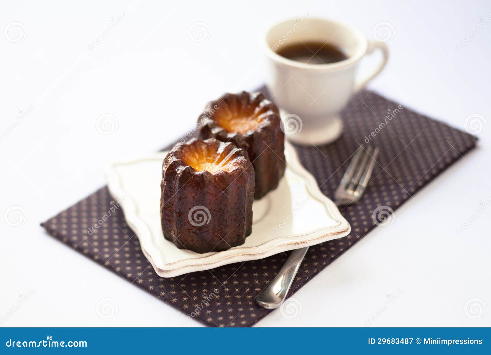 Freshly Baked Cannele with a Cup of Coffee Stock Image - Image of ...