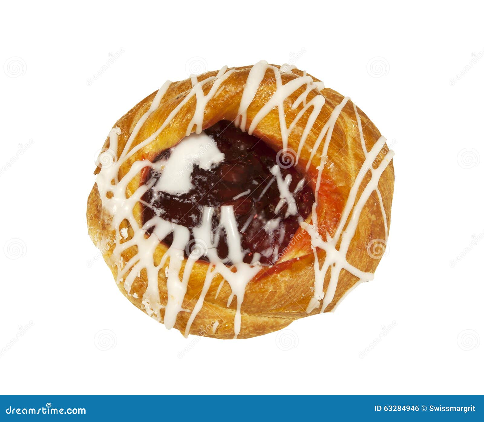 Freshly Baked Cherry Danish Stock Photo - Image of indulgence, food ...