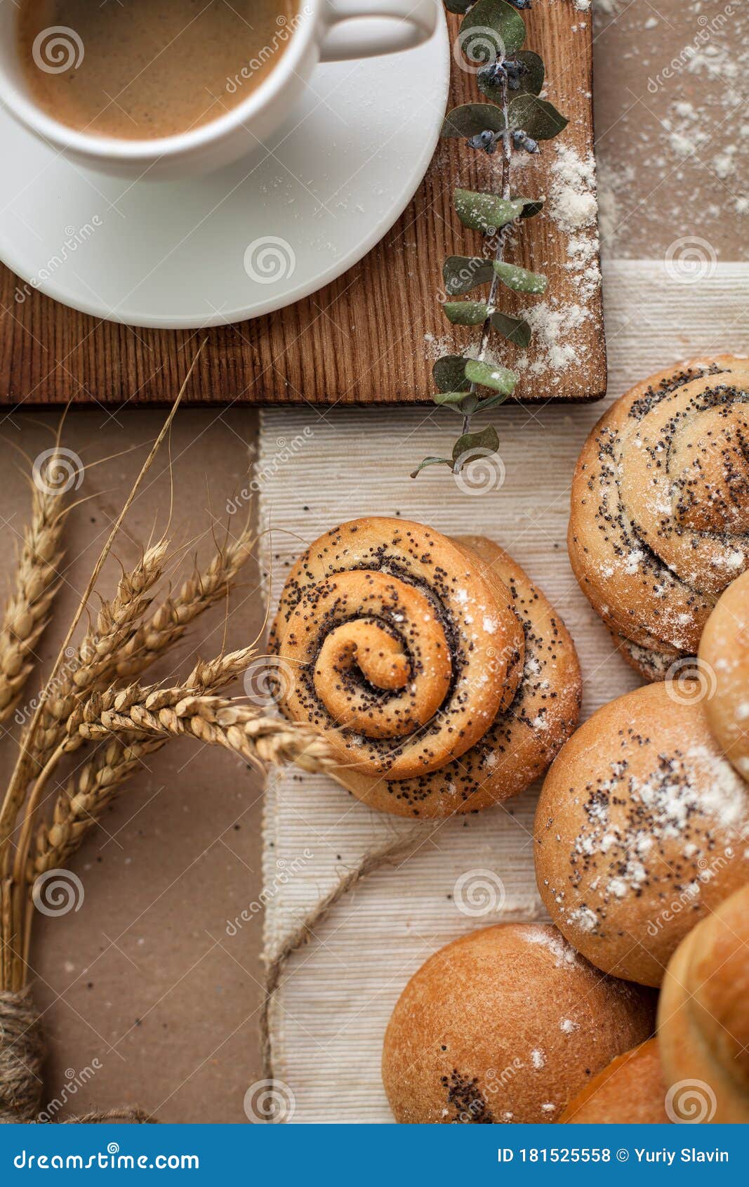 Baking with Coffee on Table Stock Photo - Image of sweet, table: 181525558