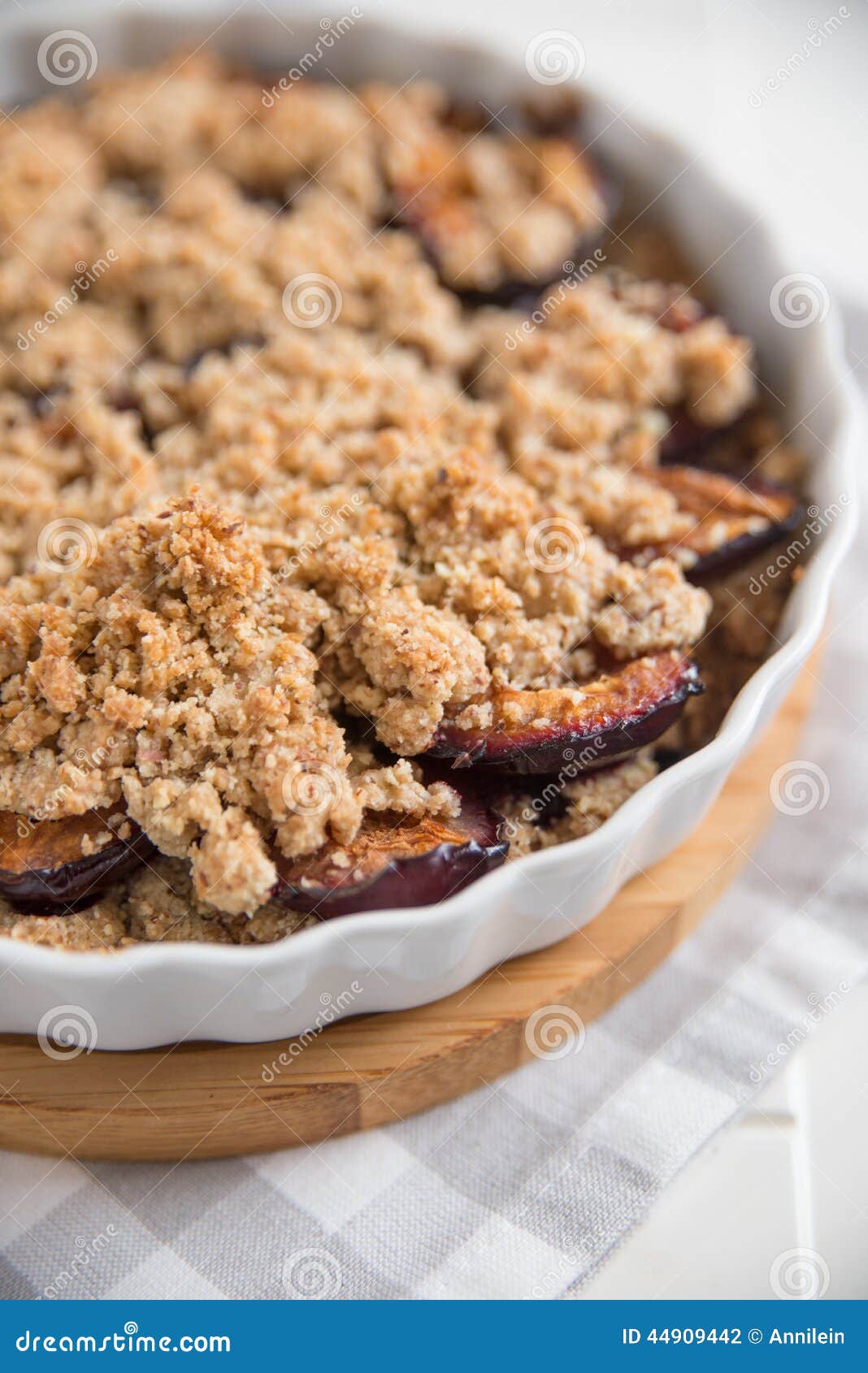 Freshly Baked Crumble Cake stock photo. Image of damson - 44909442