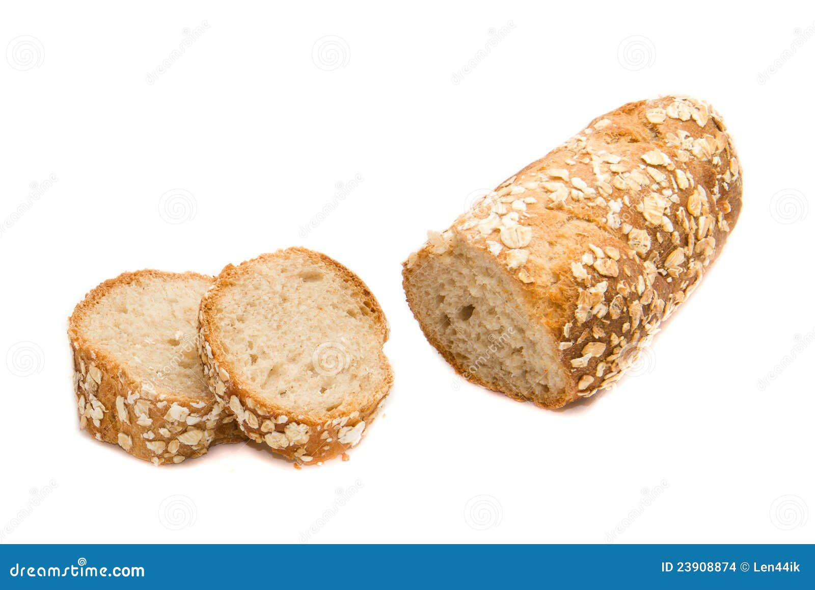 Freshly Baked Cut Bread Roll Stock Photo - Image of organic, isolated ...