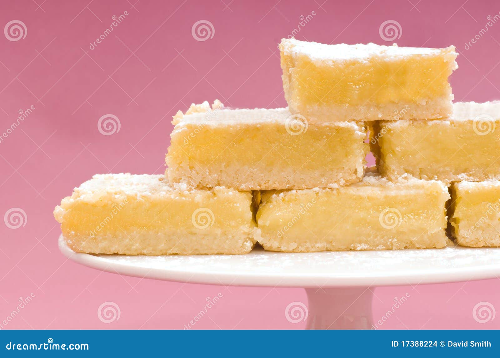 Freshly Baked Lemon Squares on a White Cake Stand Stock Photo - Image ...