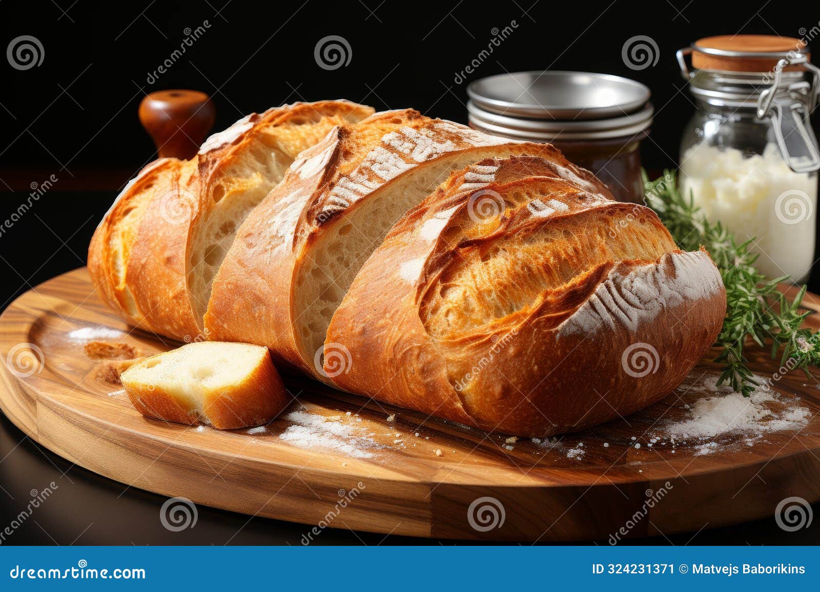 Freshly Baked Loaf of Bread on a Crisp, White Background for Versatile ...