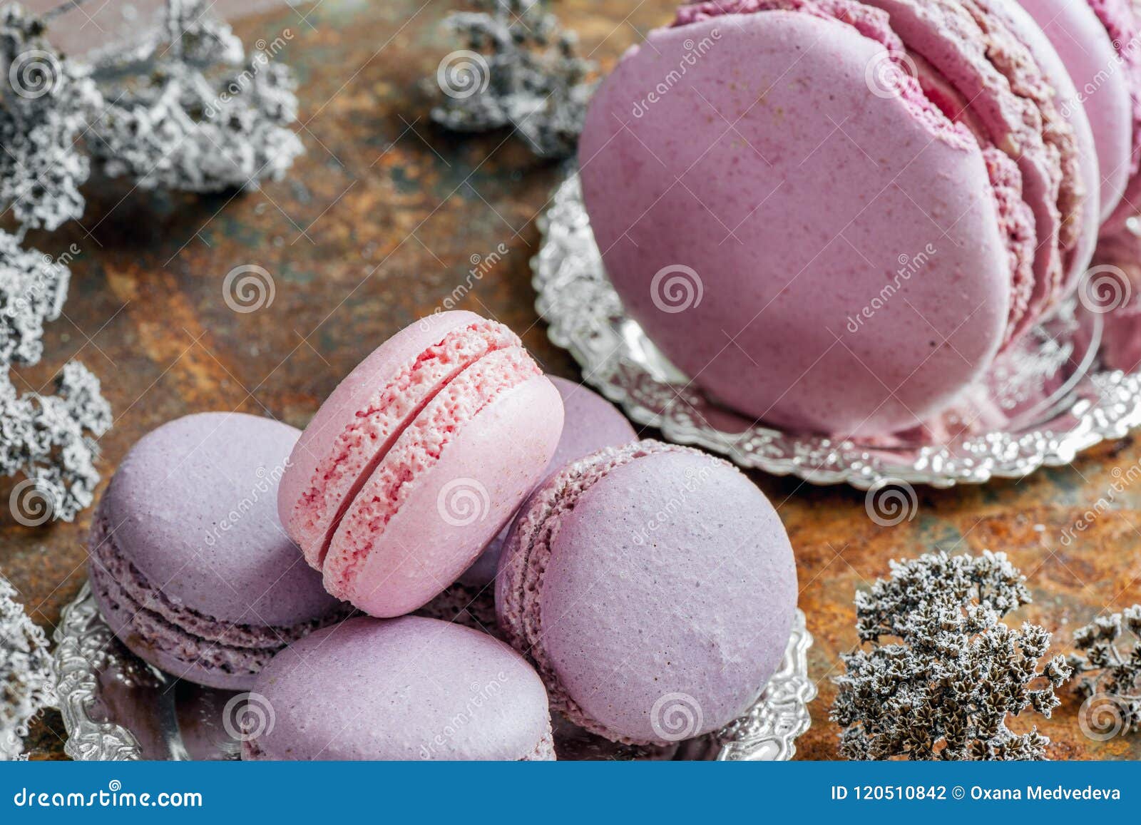 Freshly Baked Multi-colored Macaroons Close-up, Selective Focus Stock ...