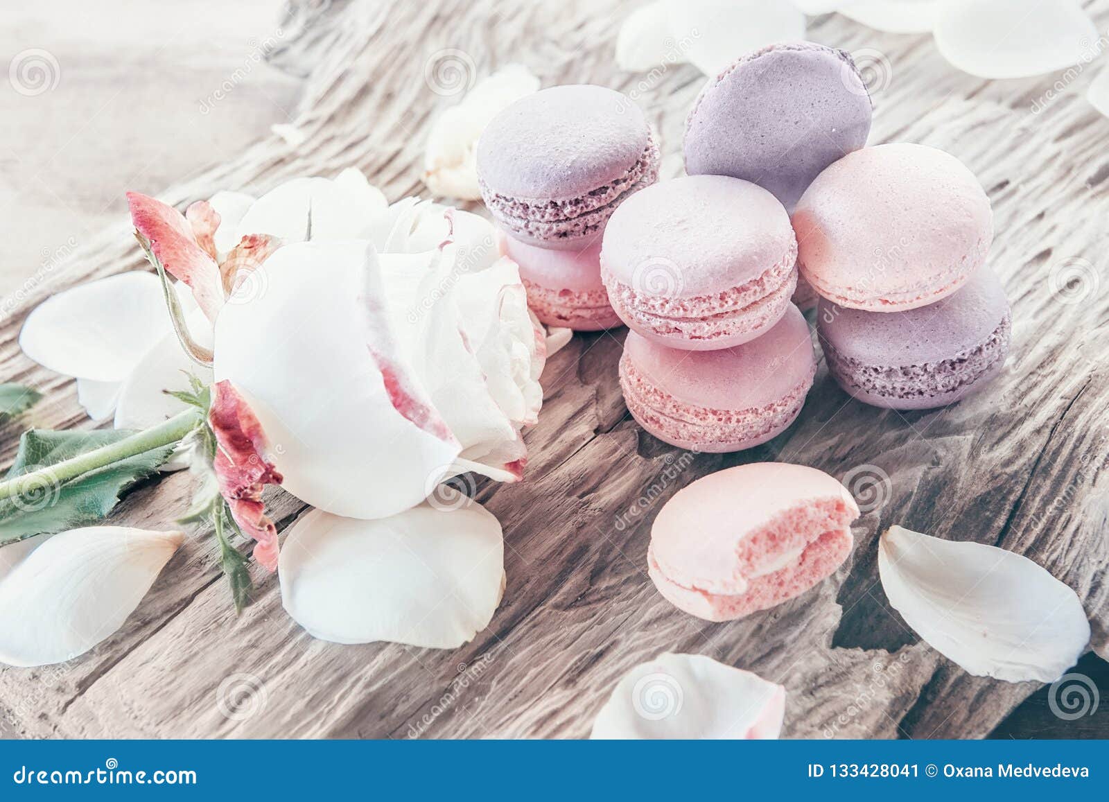 Freshly Baked Multi-colored Macaroons Close-up, Selective Focus Stock ...