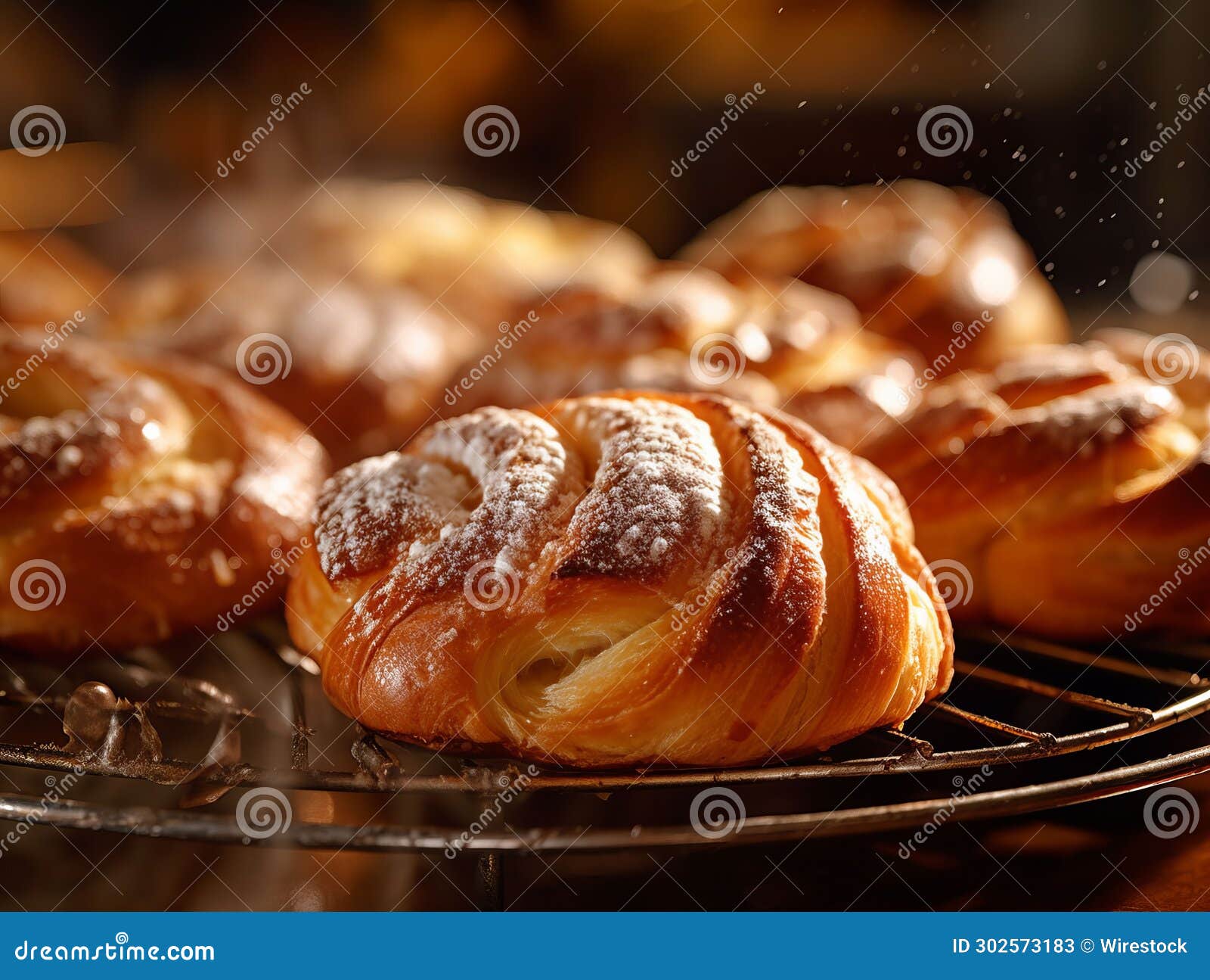 Freshly-baked Puff Pastry Resting on a Cooling Rack. AI-generated Stock ...