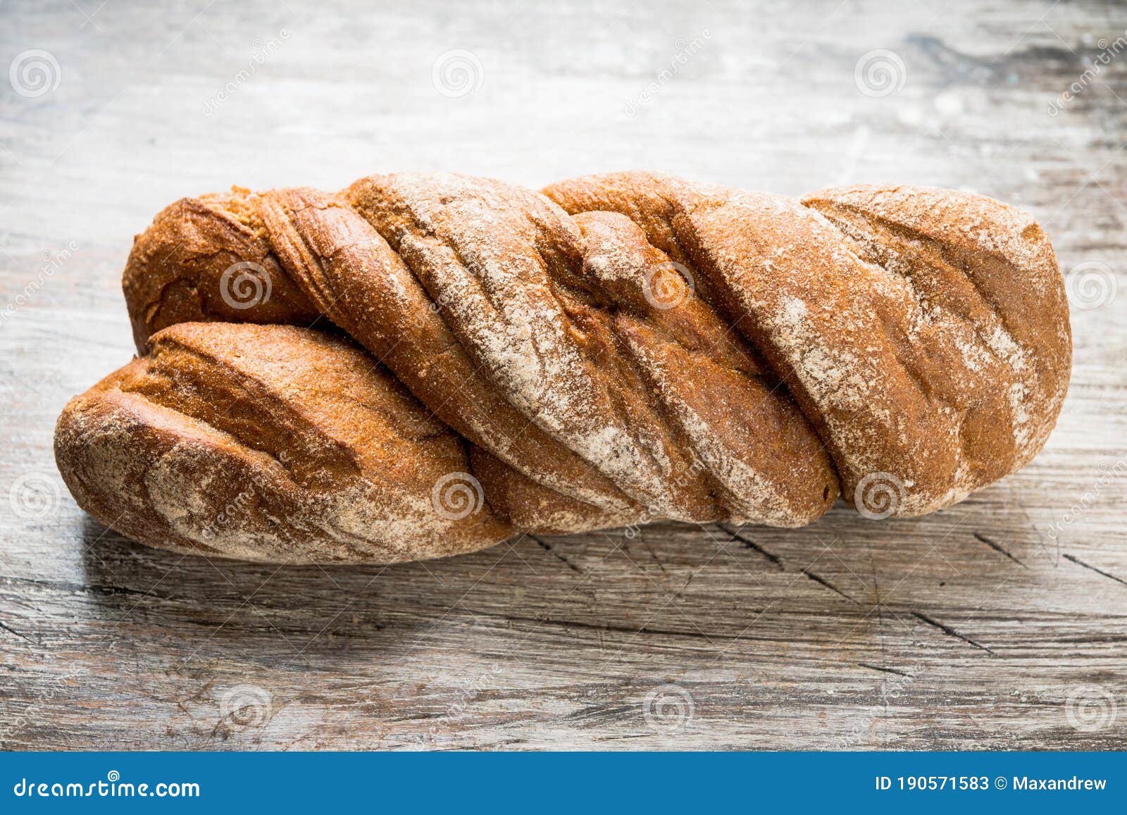 Freshly Baked Rustic Bread on the Rustic Background Stock Image - Image ...
