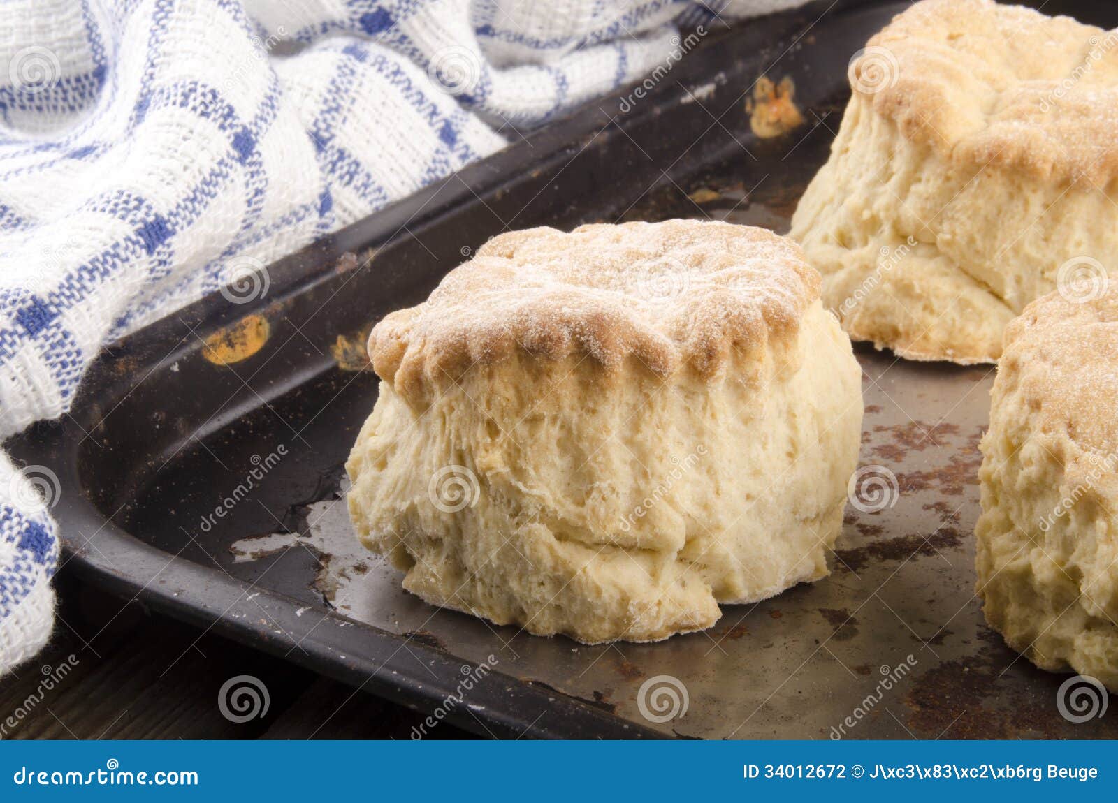 Freshly Baked Scone on a Baking Tray Stock Photo - Image of goods ...