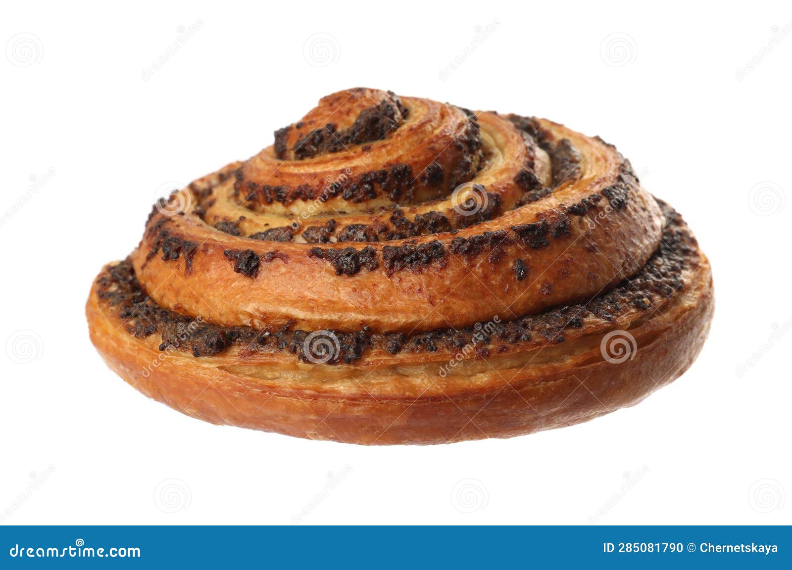 Freshly Baked Spiral Pastry Isolated on White Stock Photo - Image of ...