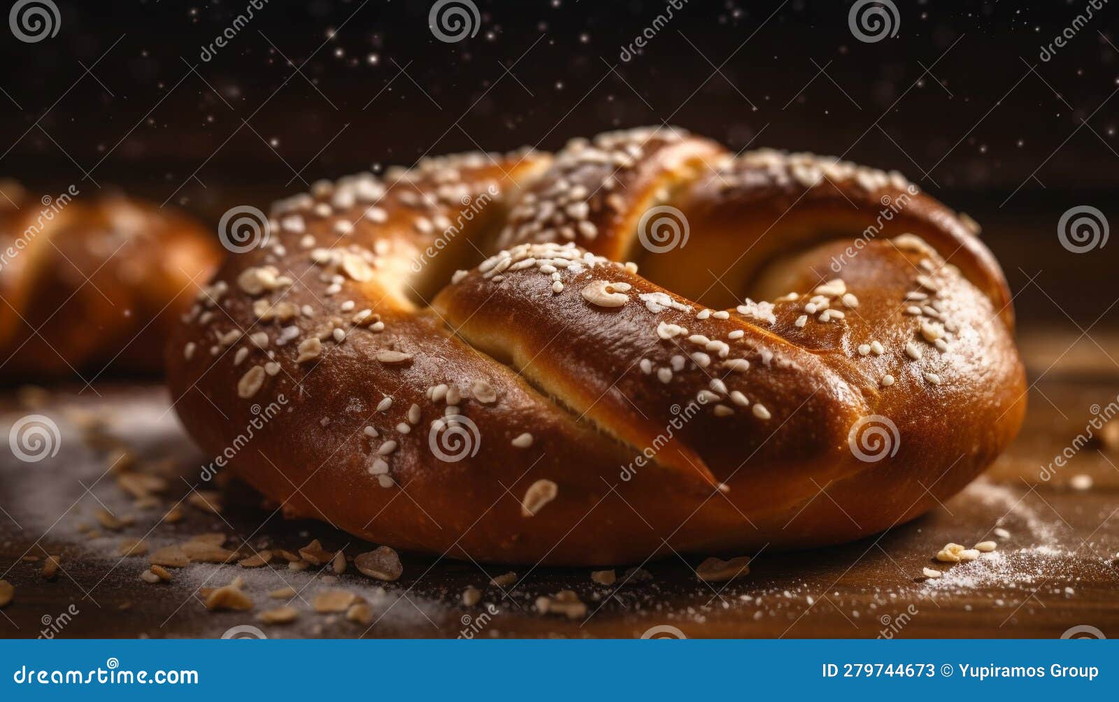 Freshly Baked Whole Wheat Bagels, a Rustic Gourmet Snack Generated by ...