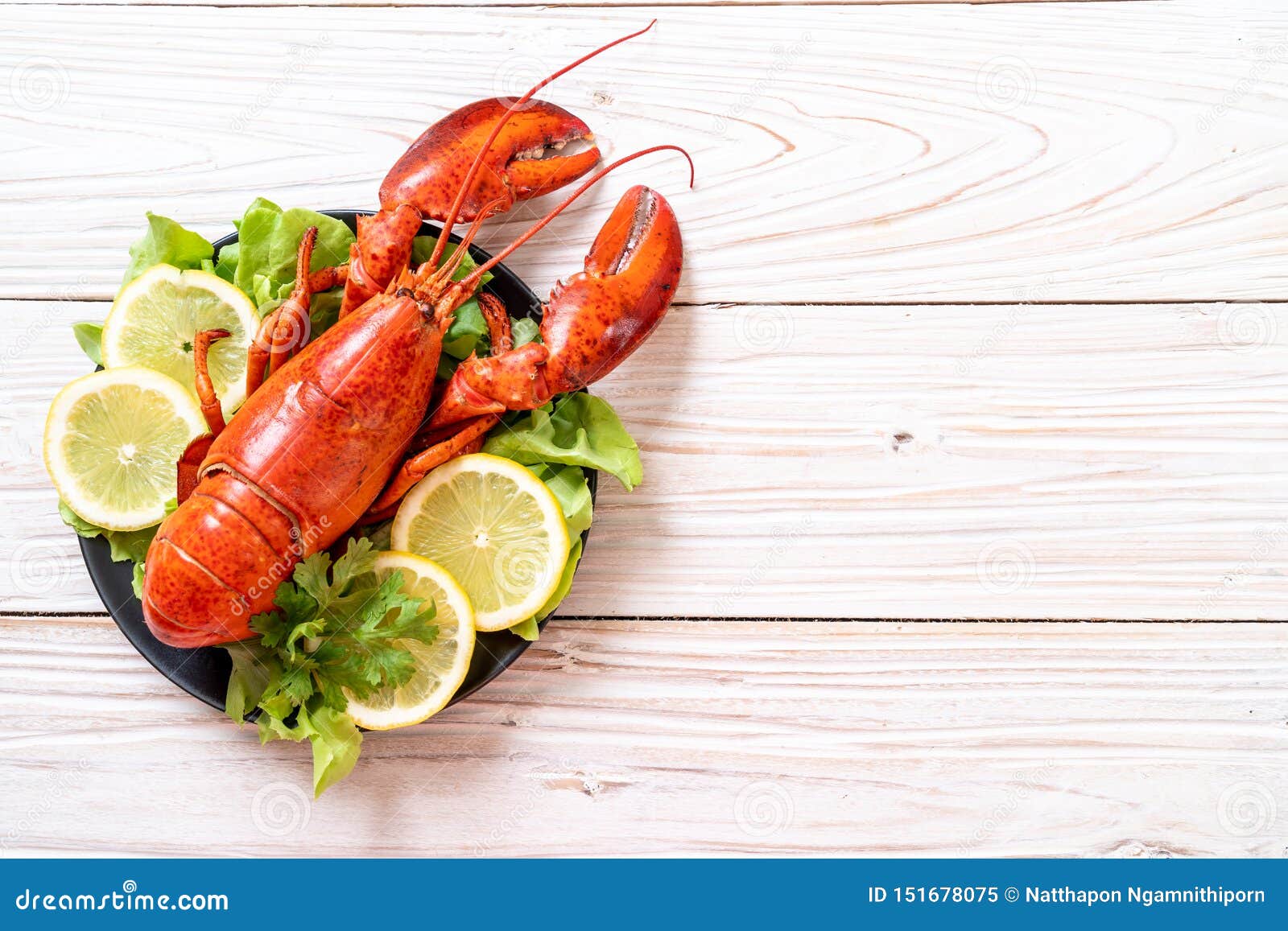 Boiled Lobster with Vegetable and Lemon Stock Image - Image of ...