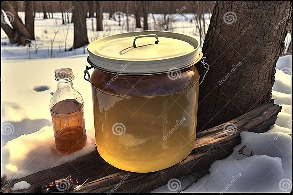 Freshly Boiled Maple Sap, Ready for Sampling and Tasting Stock ...
