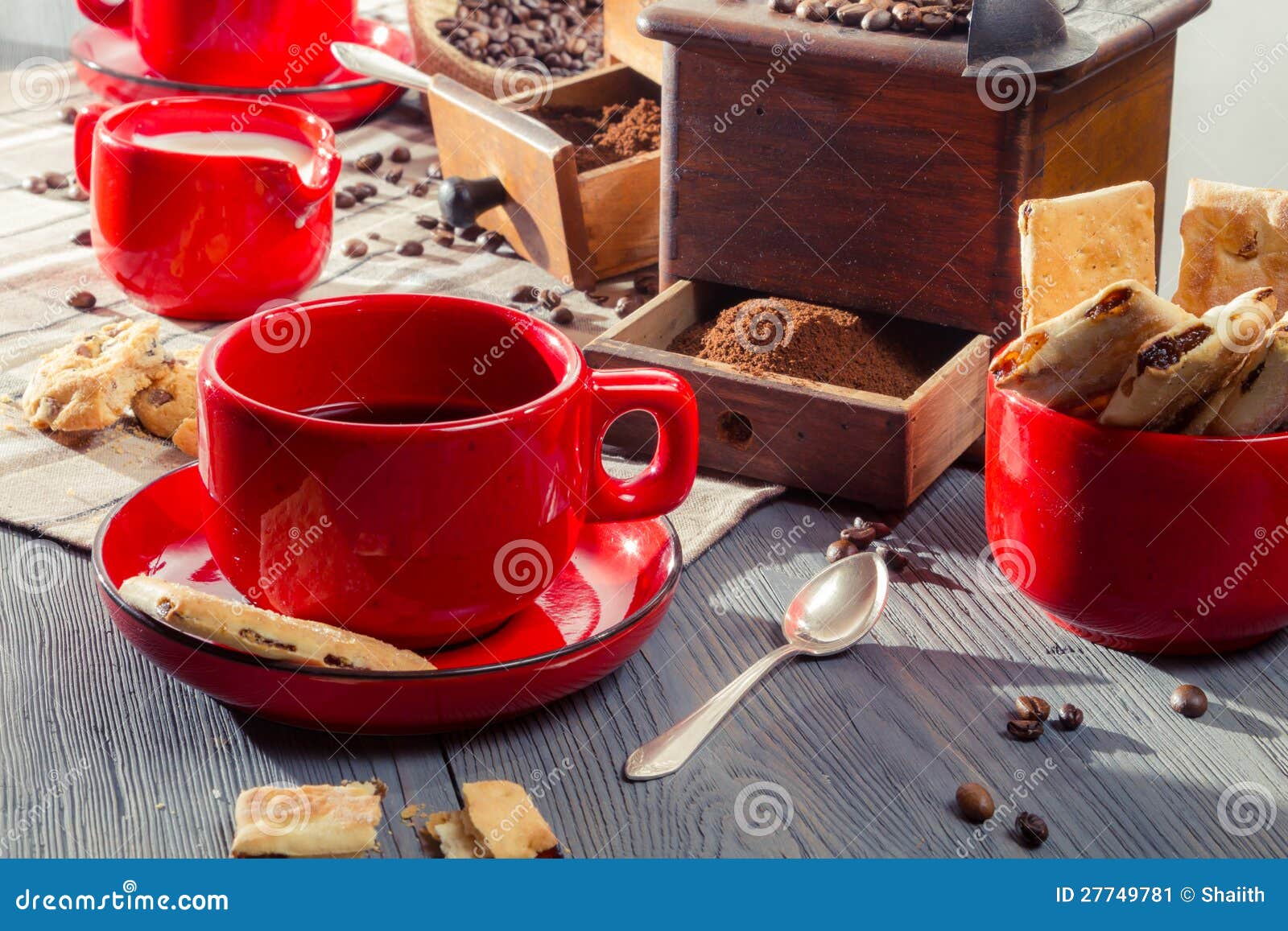 Freshly Brewed Coffee Served in a Red Cup Stock Image - Image of coffee ...