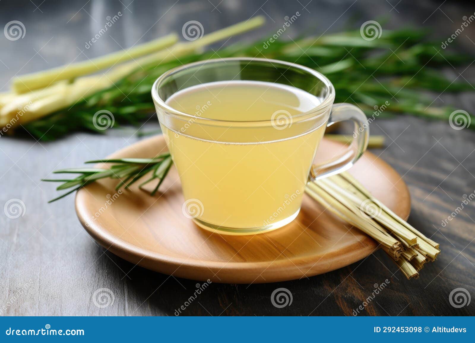 Freshly Brewed Lemongrass Tea with a Stalk on the Side Stock Photo ...