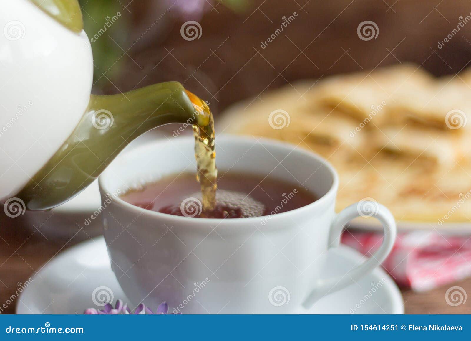Freshly Brewed Tea is Poured into a Cup for Tea Stock Image - Image of ...
