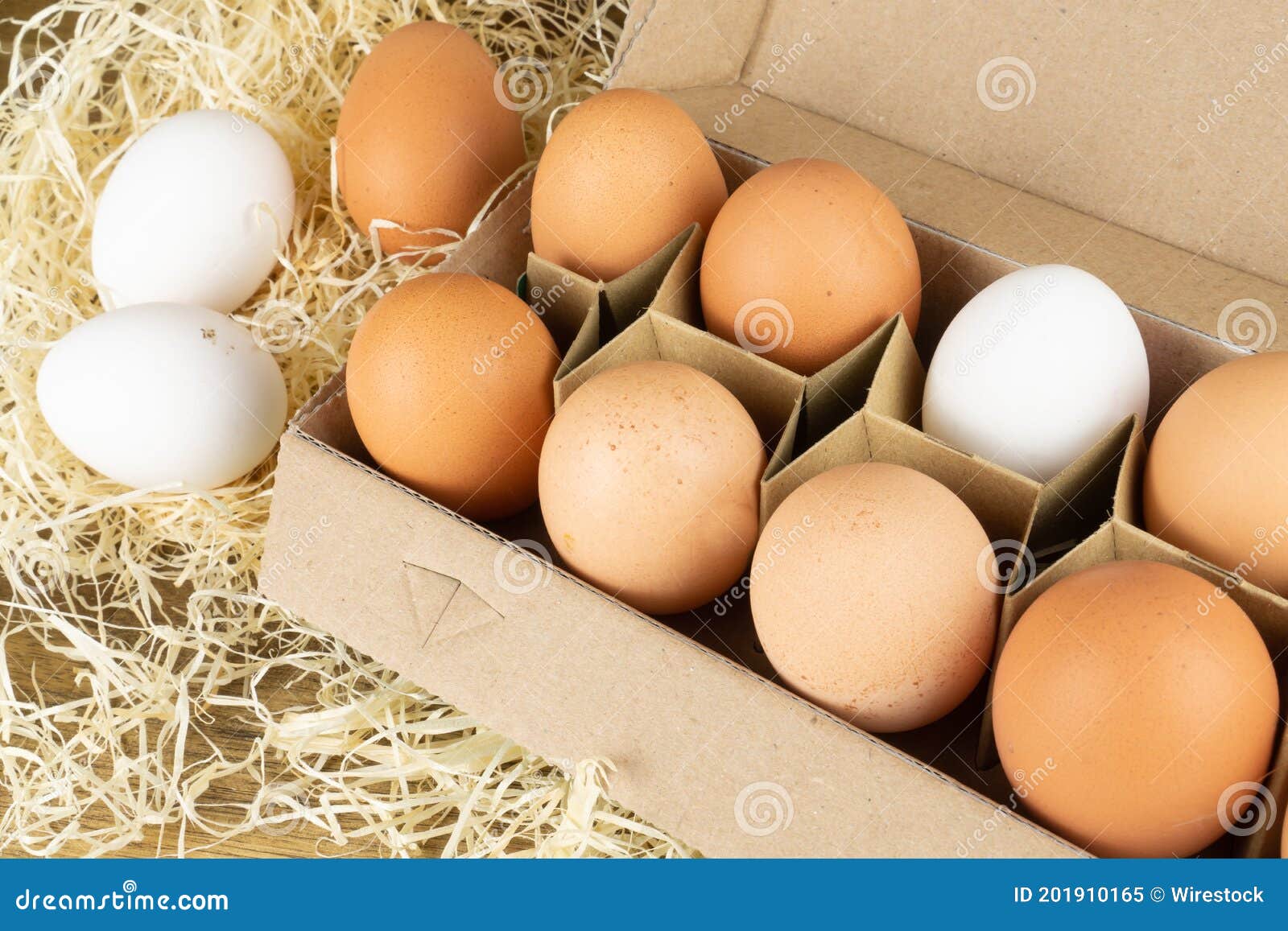 Collected Chicken Eggs in a Box Stock Image - Image of easter, shell ...