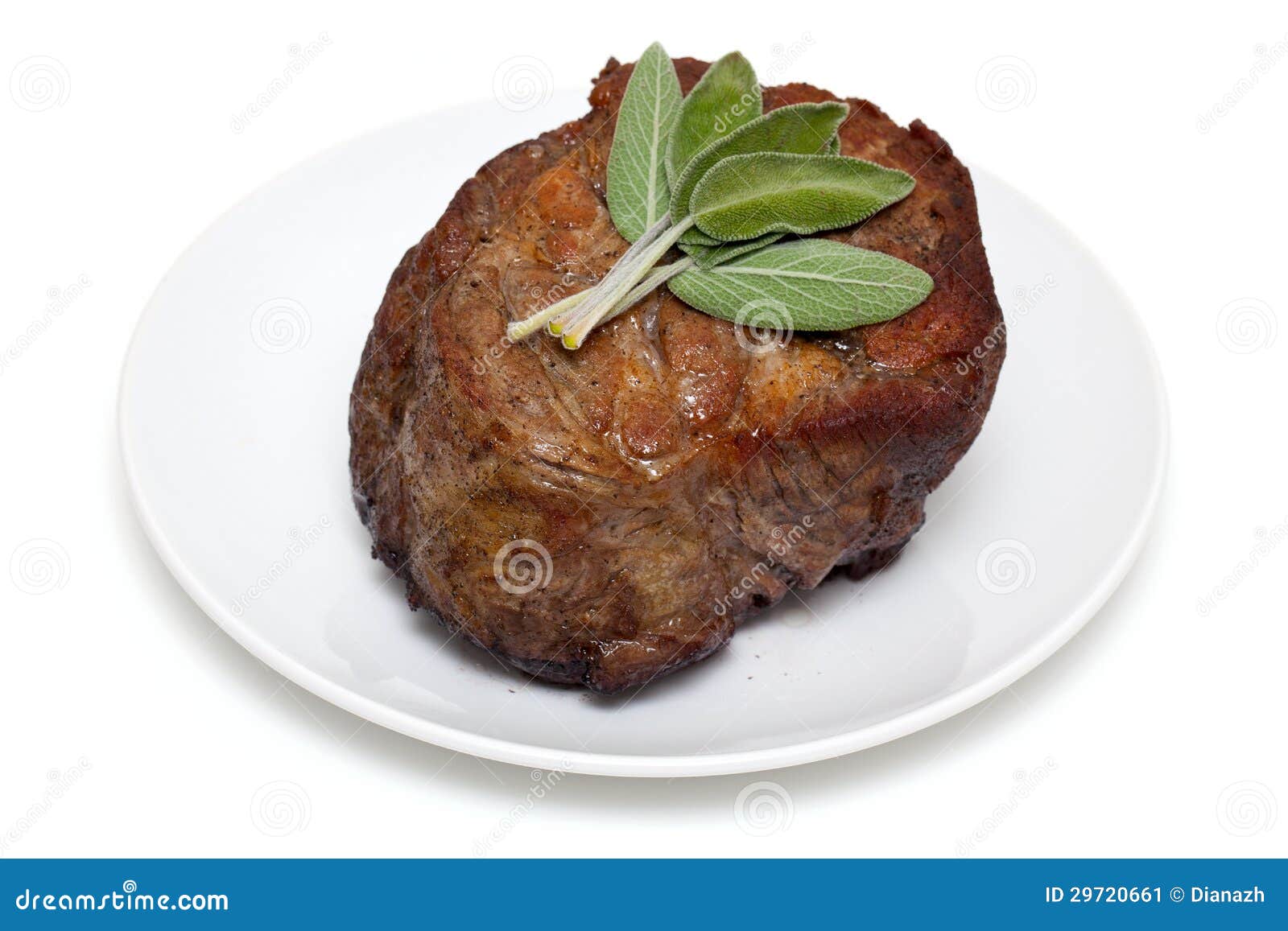 Freshly Coocked Meat with Sage Stock Image - Image of garnish, grilled ...