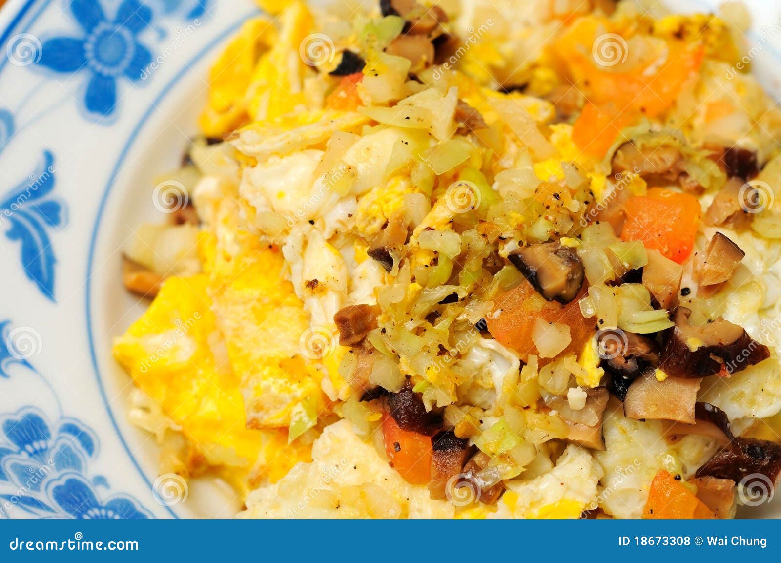 Freshly Cooked Egg with Vegetable Topping Stock Photo - Image of ...