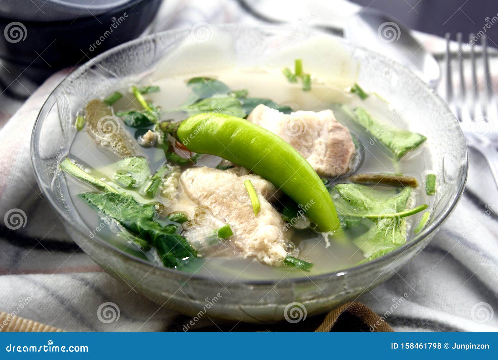 Freshly Cooked Filipino Dish Called Pork Sinigang Or Pork Cooked In