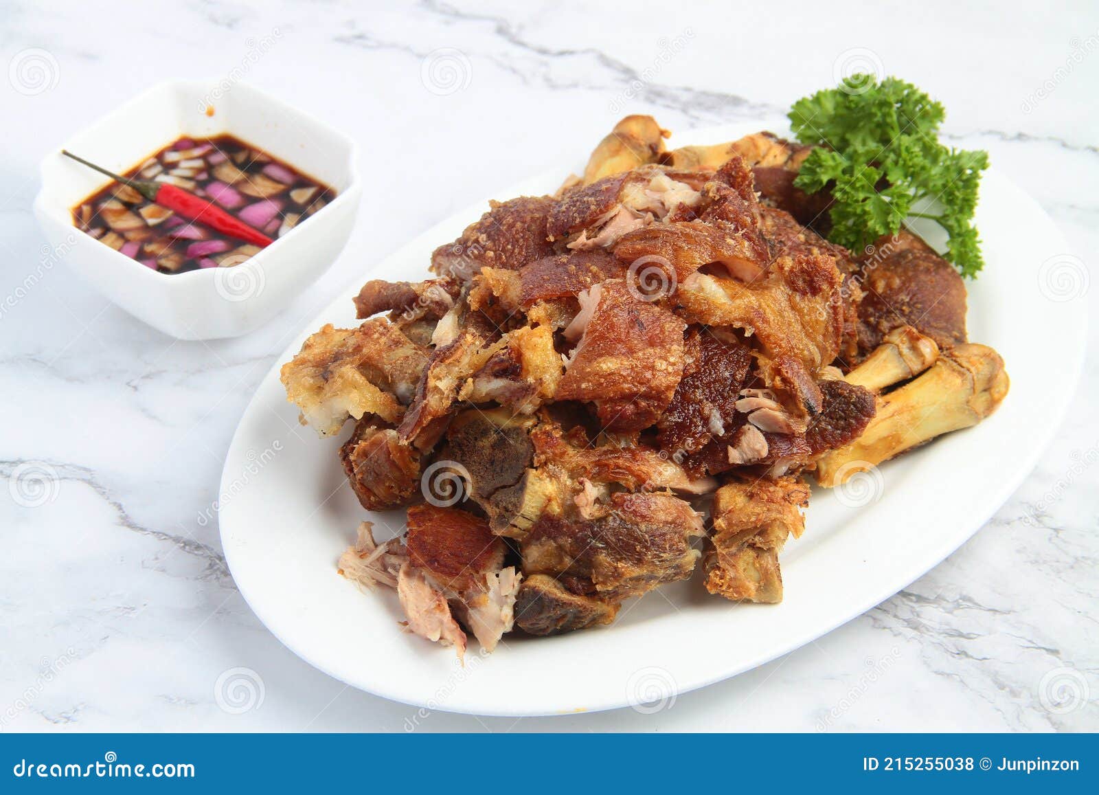 Freshly Cooked Filipino Food Called Crispy Pata Or Deep Fried Crispy
