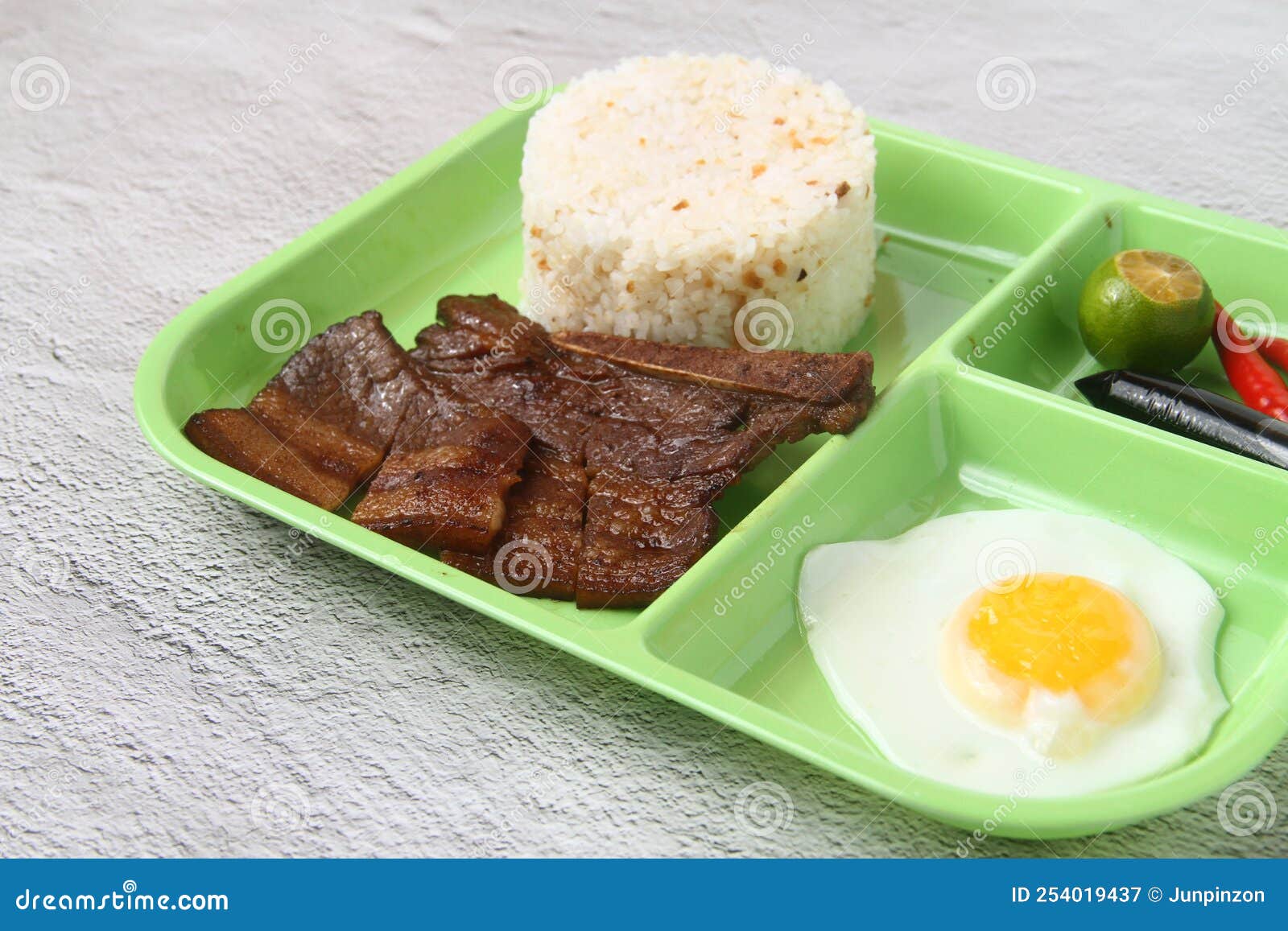 Freshly Cooked Filipino Food Called Pork Steak Silog Stock Image ...