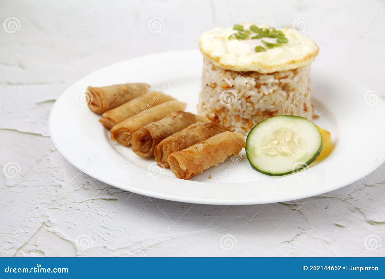 Freshly Cooked Filipino Food Called Shanghai Silog or Fried Spring Roll ...