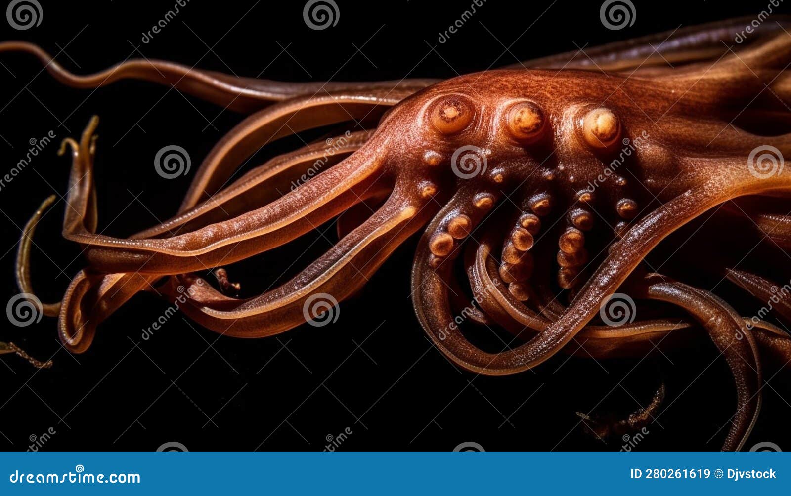 Freshly Cooked Octopus Meal with Tentacle Sucker Pattern on Plate ...