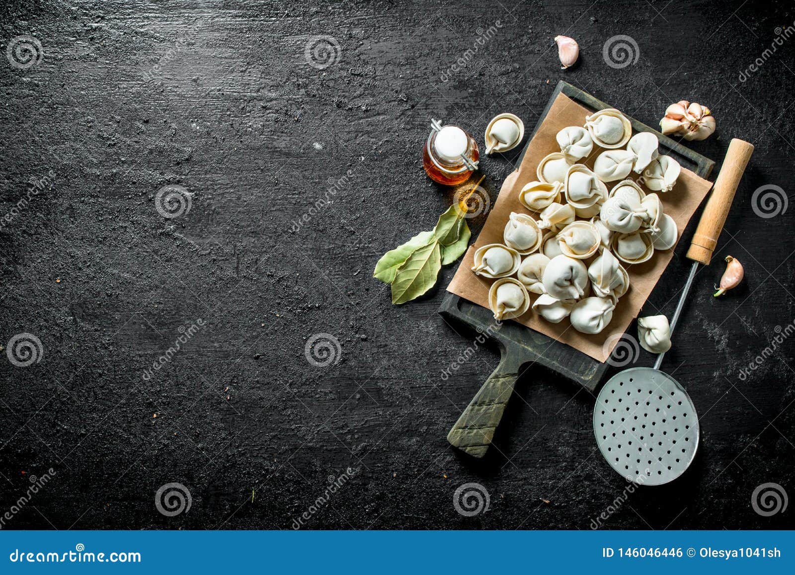 Freshly Cooked Raw Dumpling on a Cutting Board Stock Photo - Image of ...