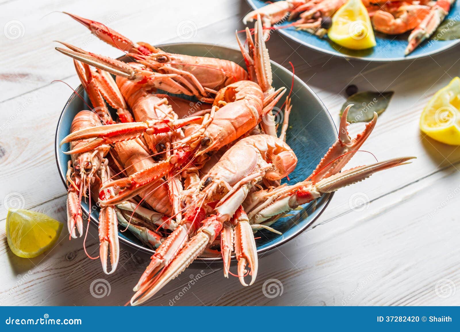 Freshly Cooked Scampi Blue Bowl Stock Photos - Free & Royalty-Free ...