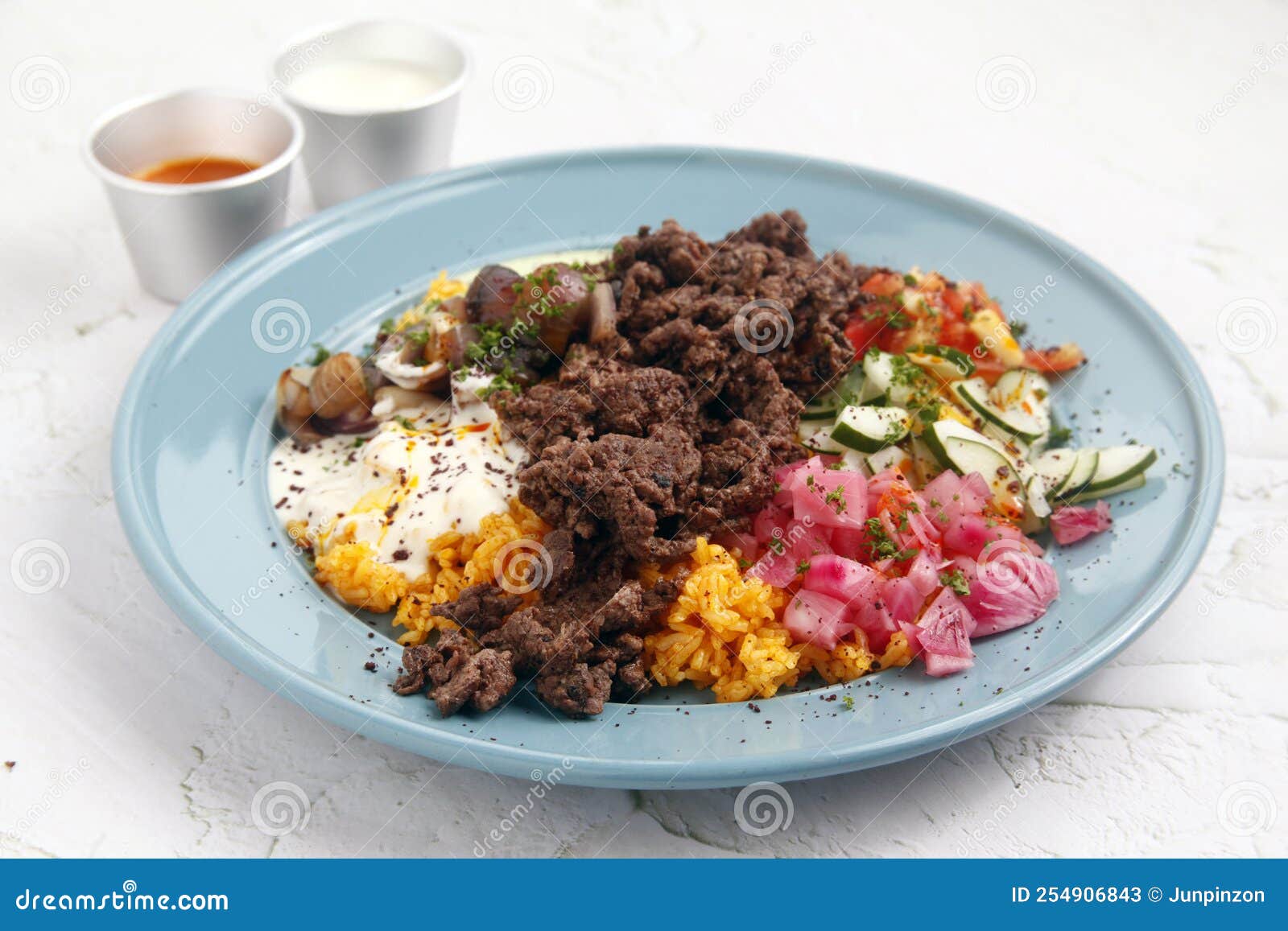 Freshly Cooked Shawarma with Rice Stock Image - Image of meal, spice ...