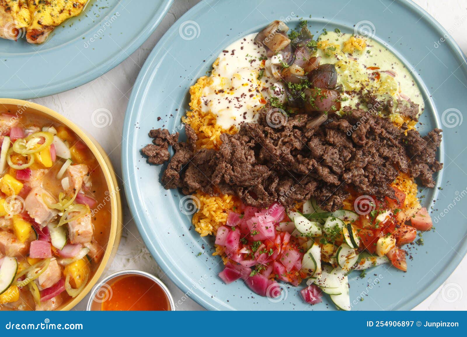 Freshly Cooked Shawarma with Rice Stock Image - Image of nutrition ...