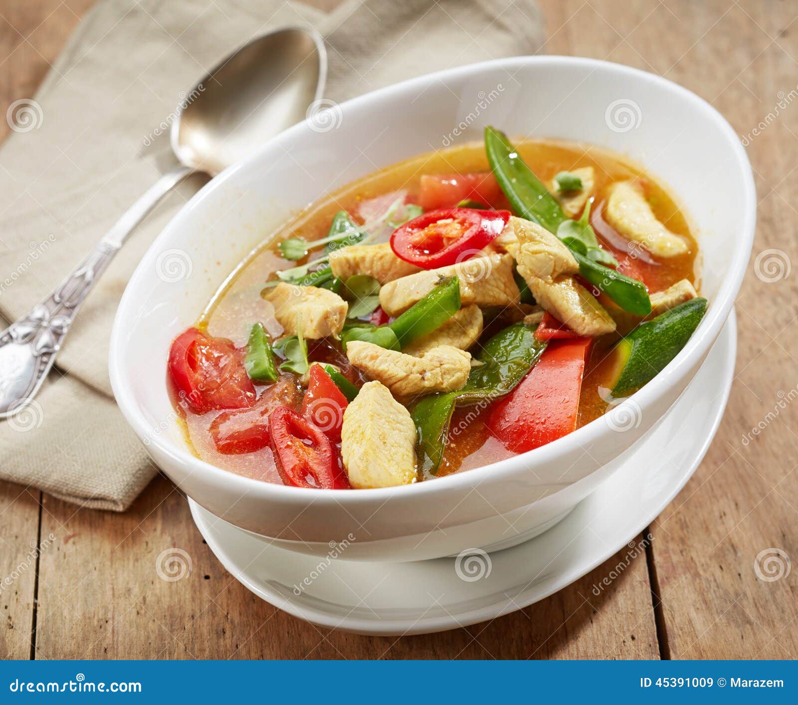 Freshly Cooked Spicy Chicken Soup Stock Image - Image of kitchen ...