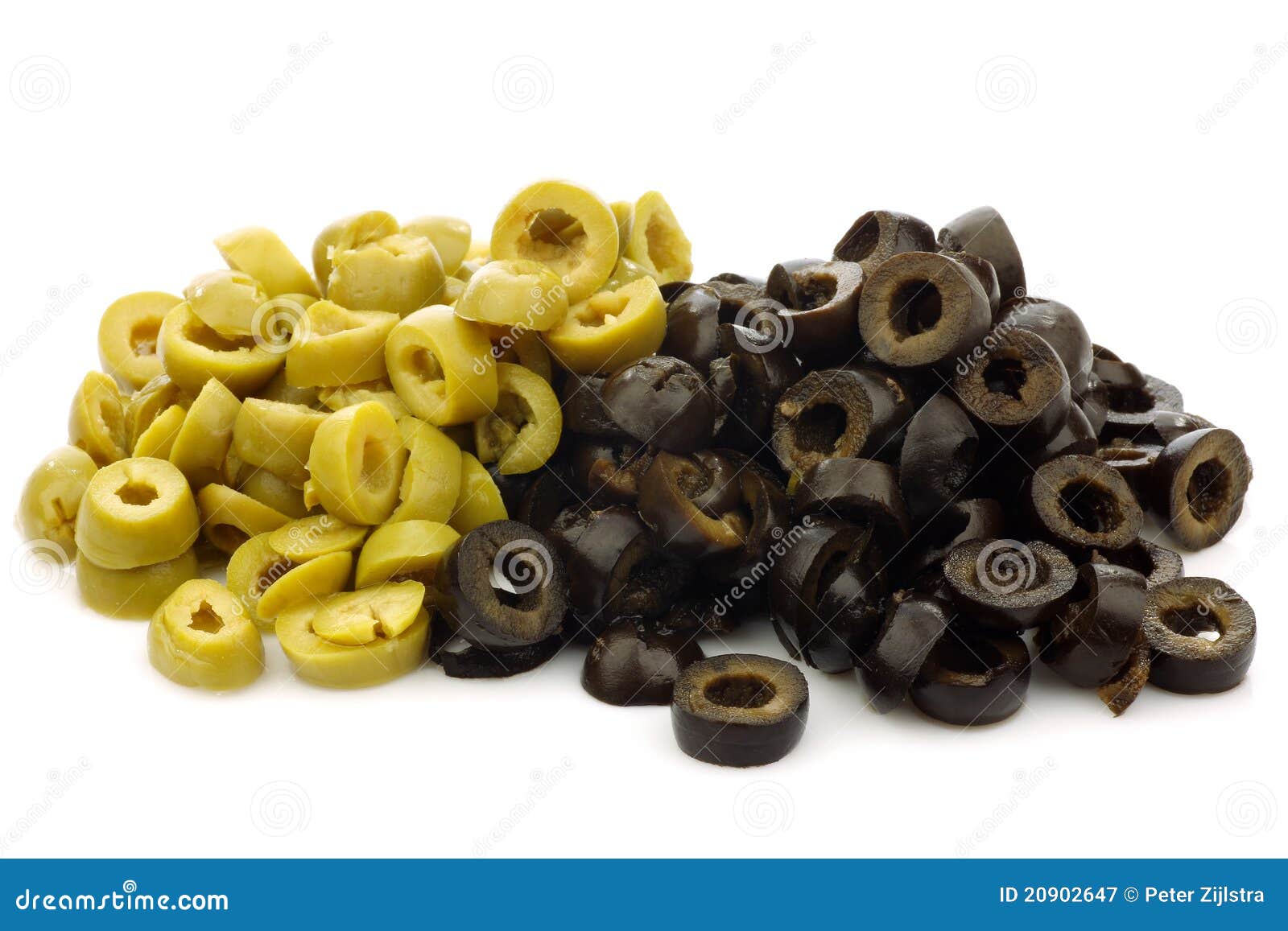 Freshly Cut Green and Black Olive Rings Stock Image - Image of fruit ...