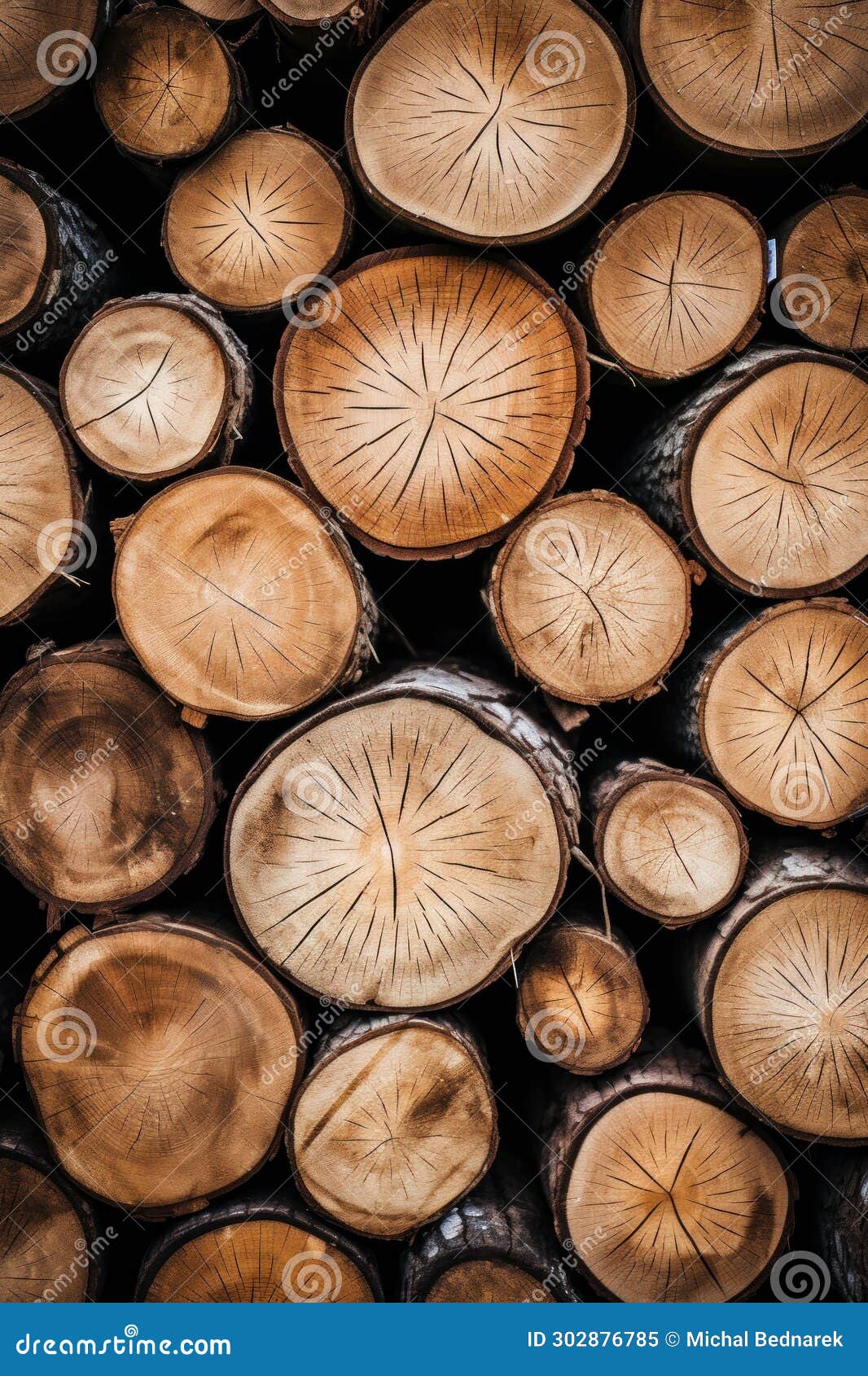 Freshly Cut Logs Stacked Showcasing Wood Textures Stock Illustration ...