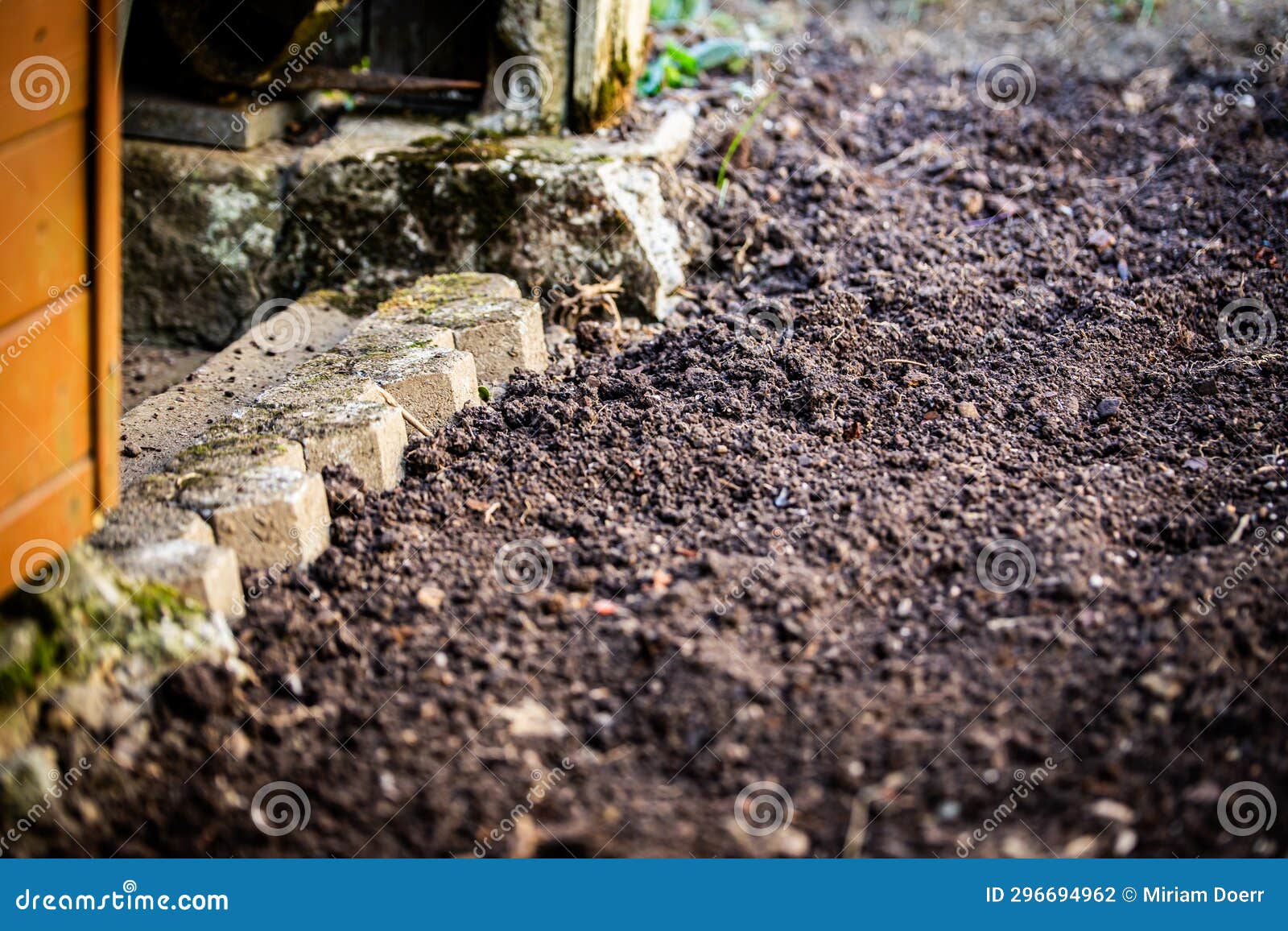 Freshly Dug Soil in the Garden, Behind it a Garden Shed Stock Photo ...