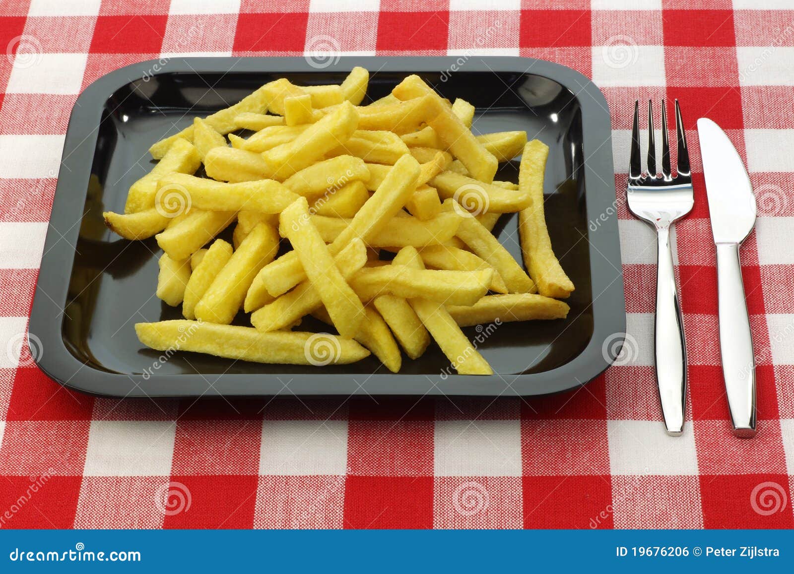 Freshly Fried French Fries on a Plate Stock Photo - Image of food ...
