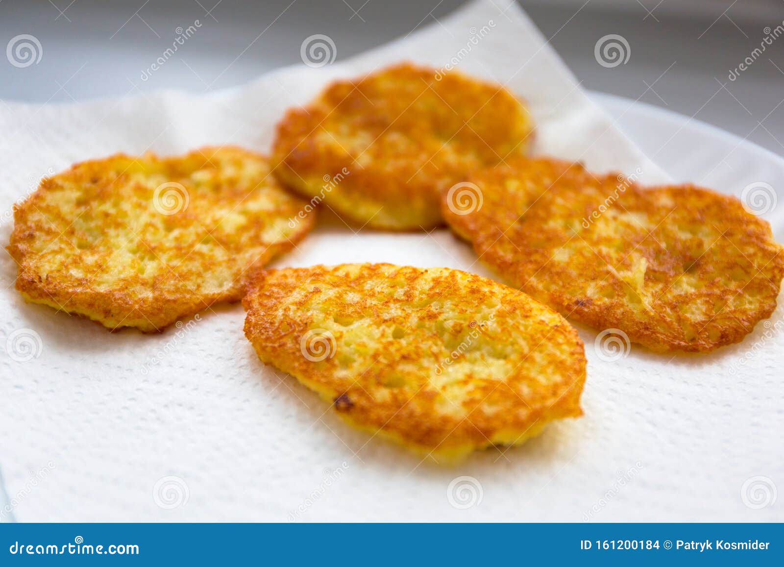 Freshly Fried Hash Browns on a Paper Napkin Stock Photo - Image of ...
