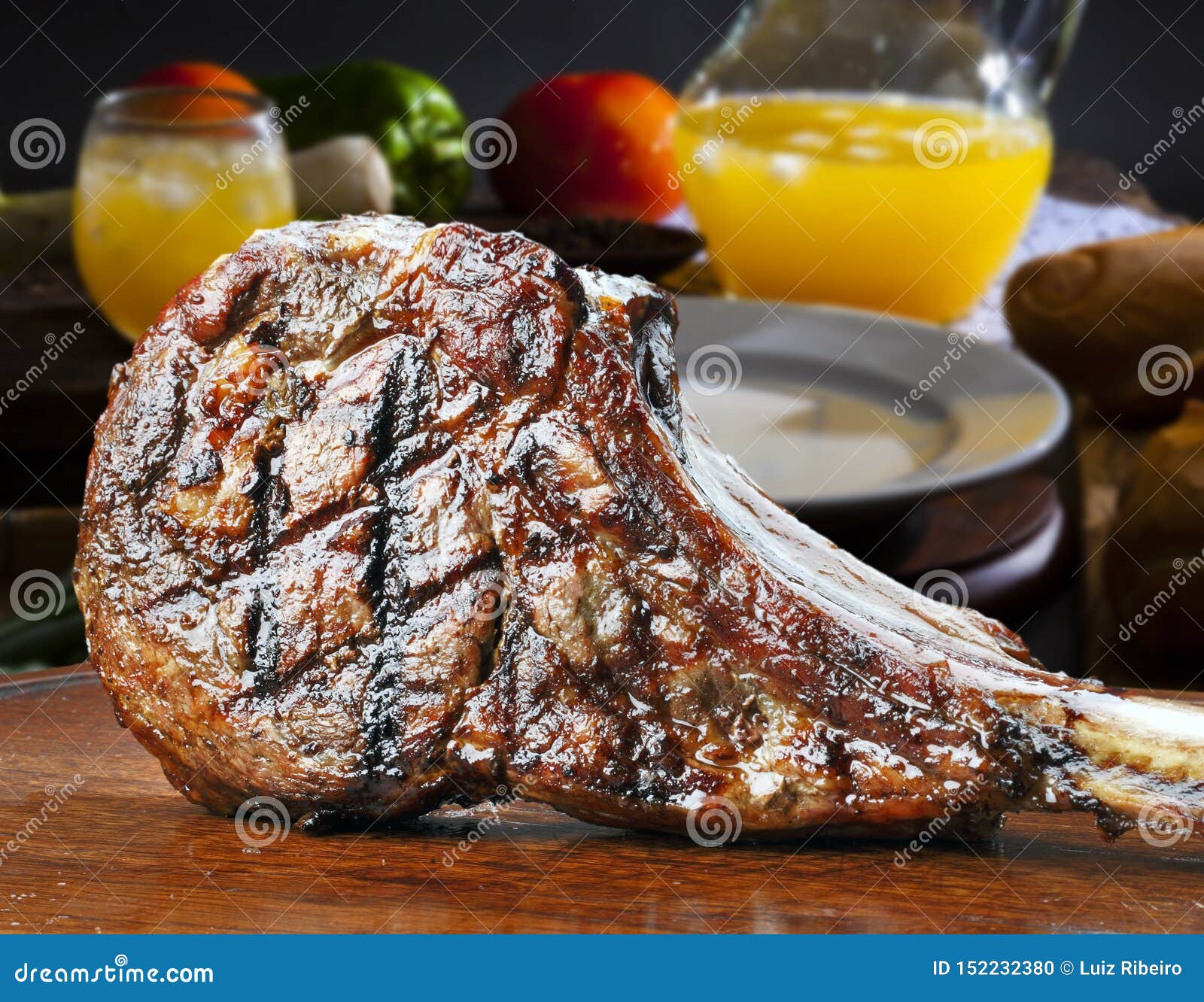 Freshly grilled Tomahawk stock photo. Image of closeup - 152232380