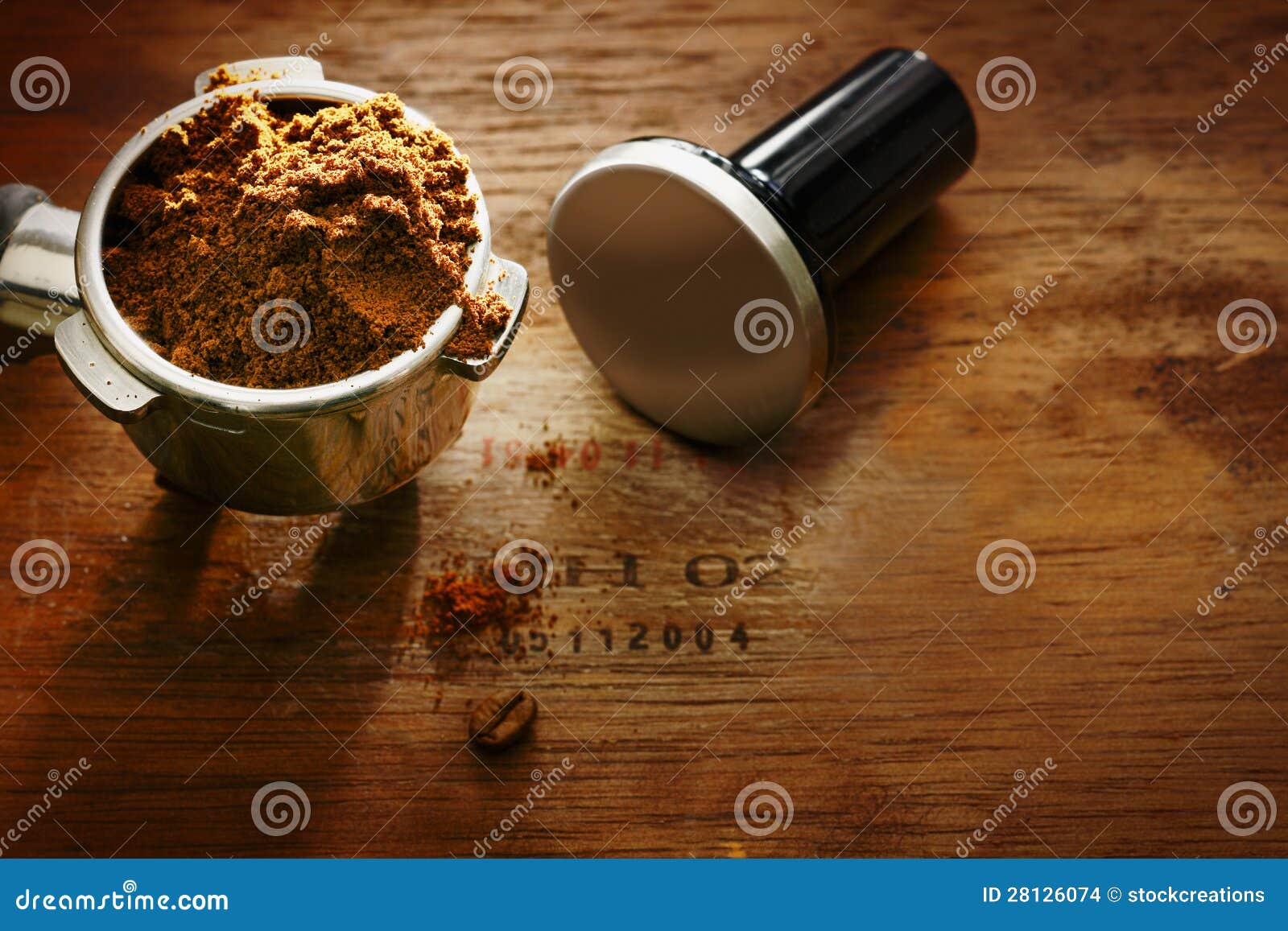 Freshly Ground Coffee in a Metal Filter Stock Photo - Image of beans ...